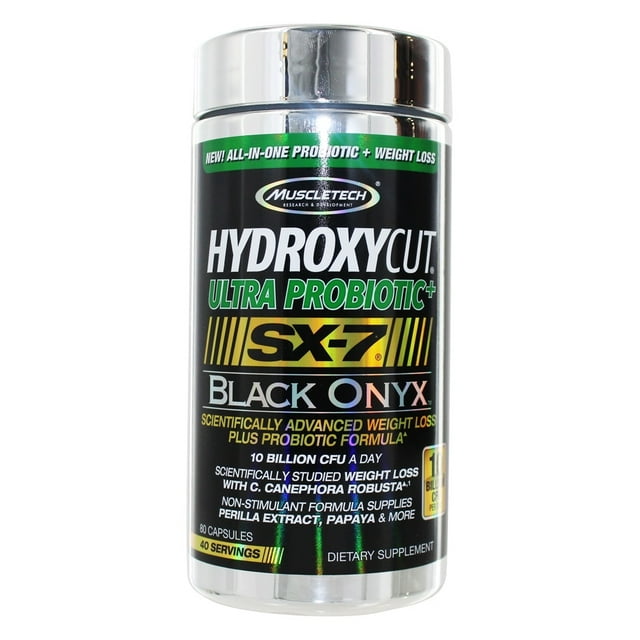 Muscletech Hydroxycut Ultra Probiotic+ SX-7 Black Onyx - 80 Capsules ...