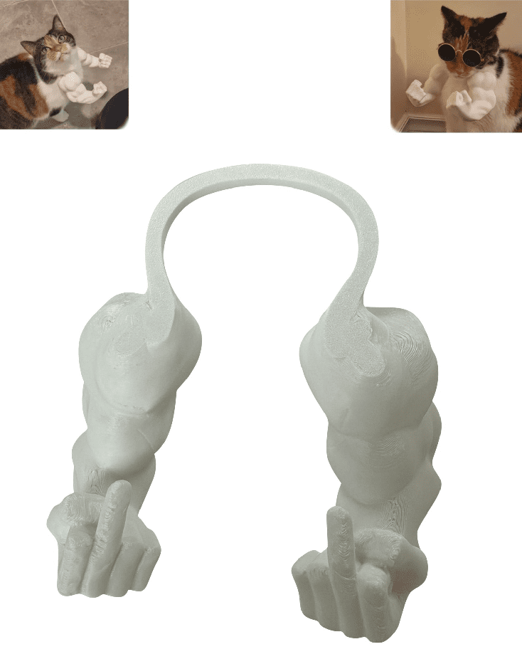 Muscular Arms for Cats, Meowscles Cosplay, Pet Prop Neck 3D Printed Arm ...