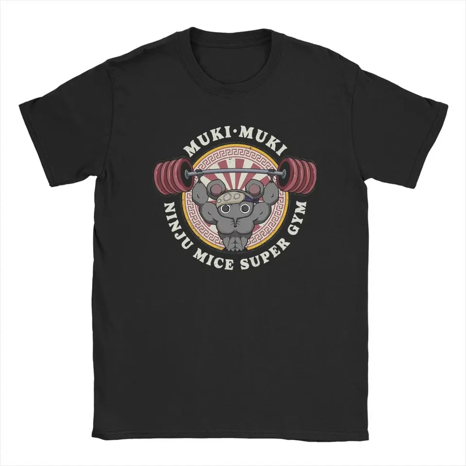 Muscular Ninju Mice Muki Super Gym Muscle T-Shirt for Men Anime 100% ...