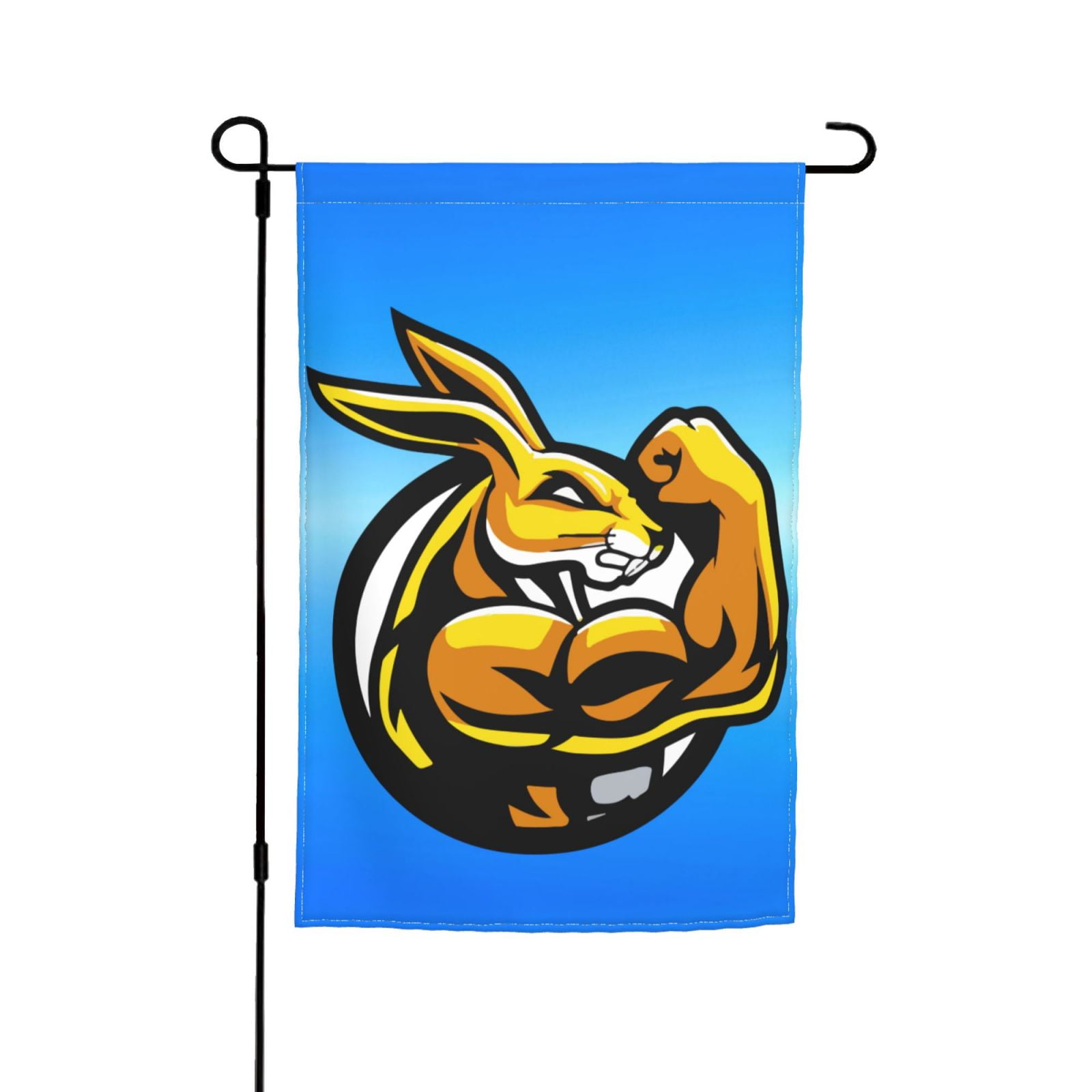 Muscular Rabbit Garden Flag 12x18 Inch, Double Sided Outside Sign Yard ...