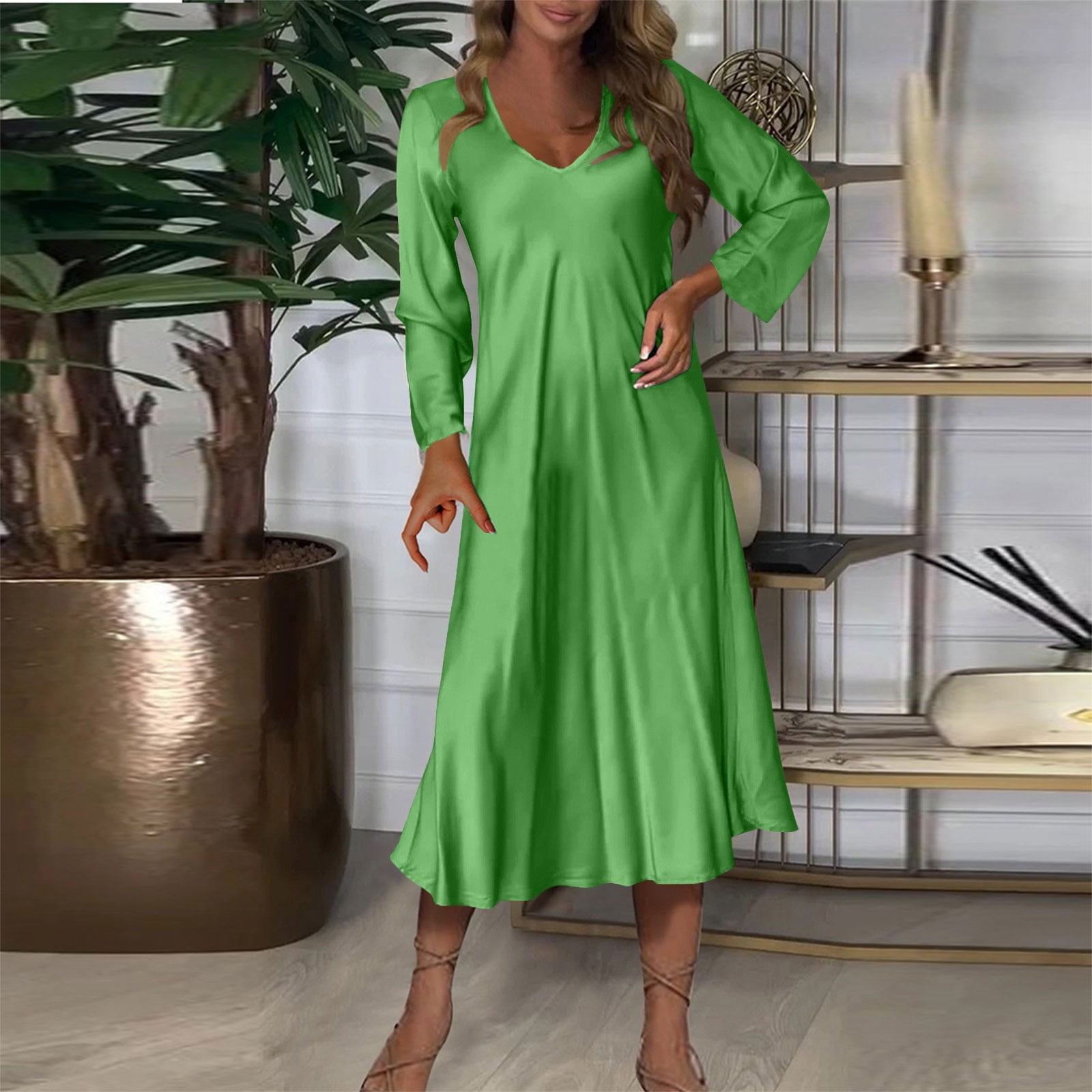 Muscularfit Belt Womens Winter Dresses 2026 Ruffle Dress Midi Long ...