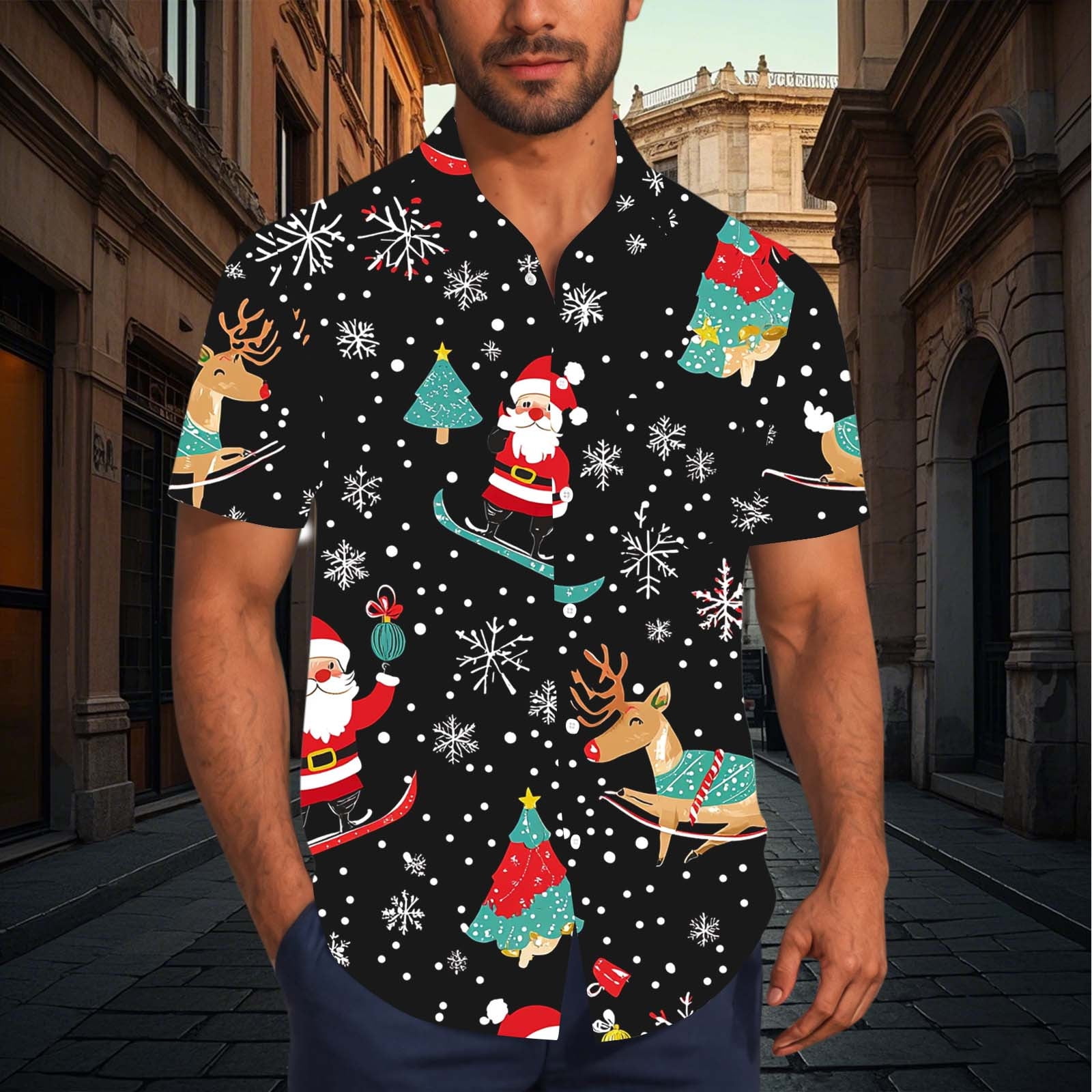 Muscularfit Christmas Shirt Santa Funny Button Up Teacher Shirt ...