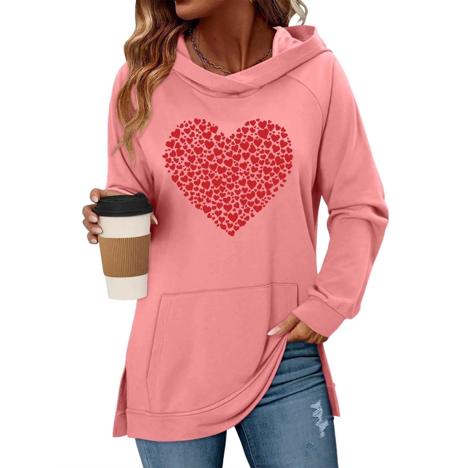 Muscularfit Love Heart Fancy Tops for Women Valentine T Shirt Pullover ...
