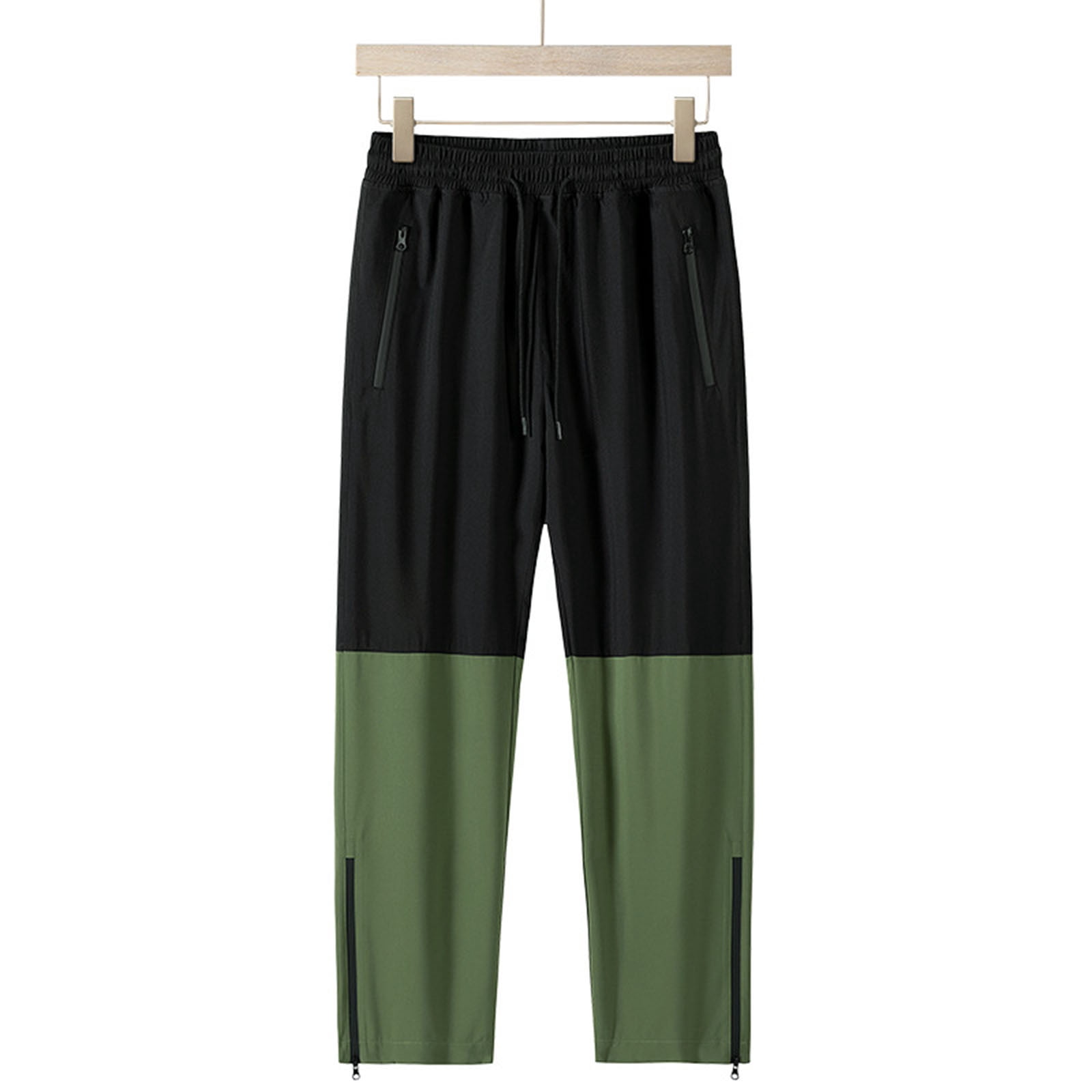 Muscularfit Mens Pants Color Block Green Big & Tall Pants Wide-Leg ...
