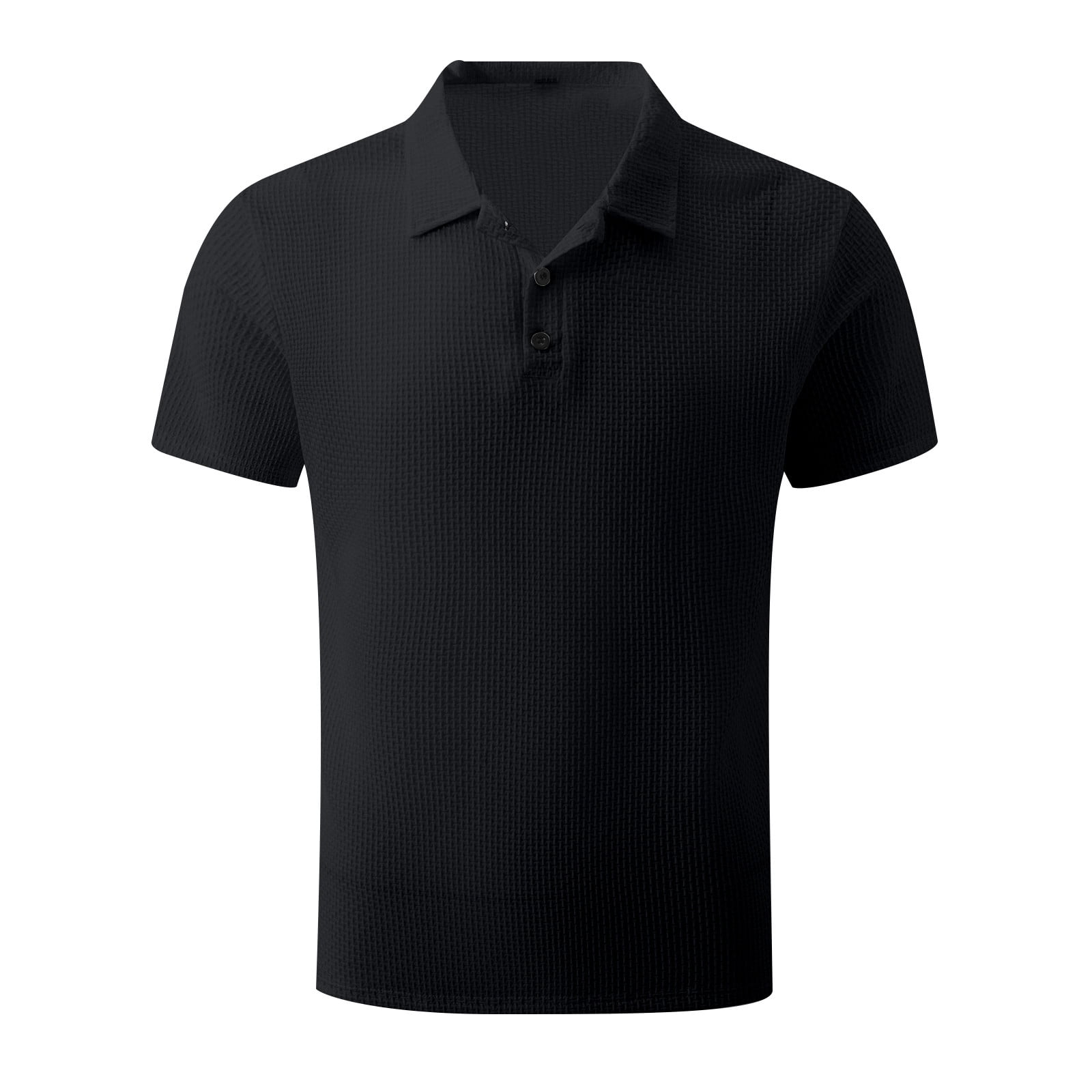 Muscularfit Tops for Men Short Sleeve Black Collared Solid Polo Shirts ...
