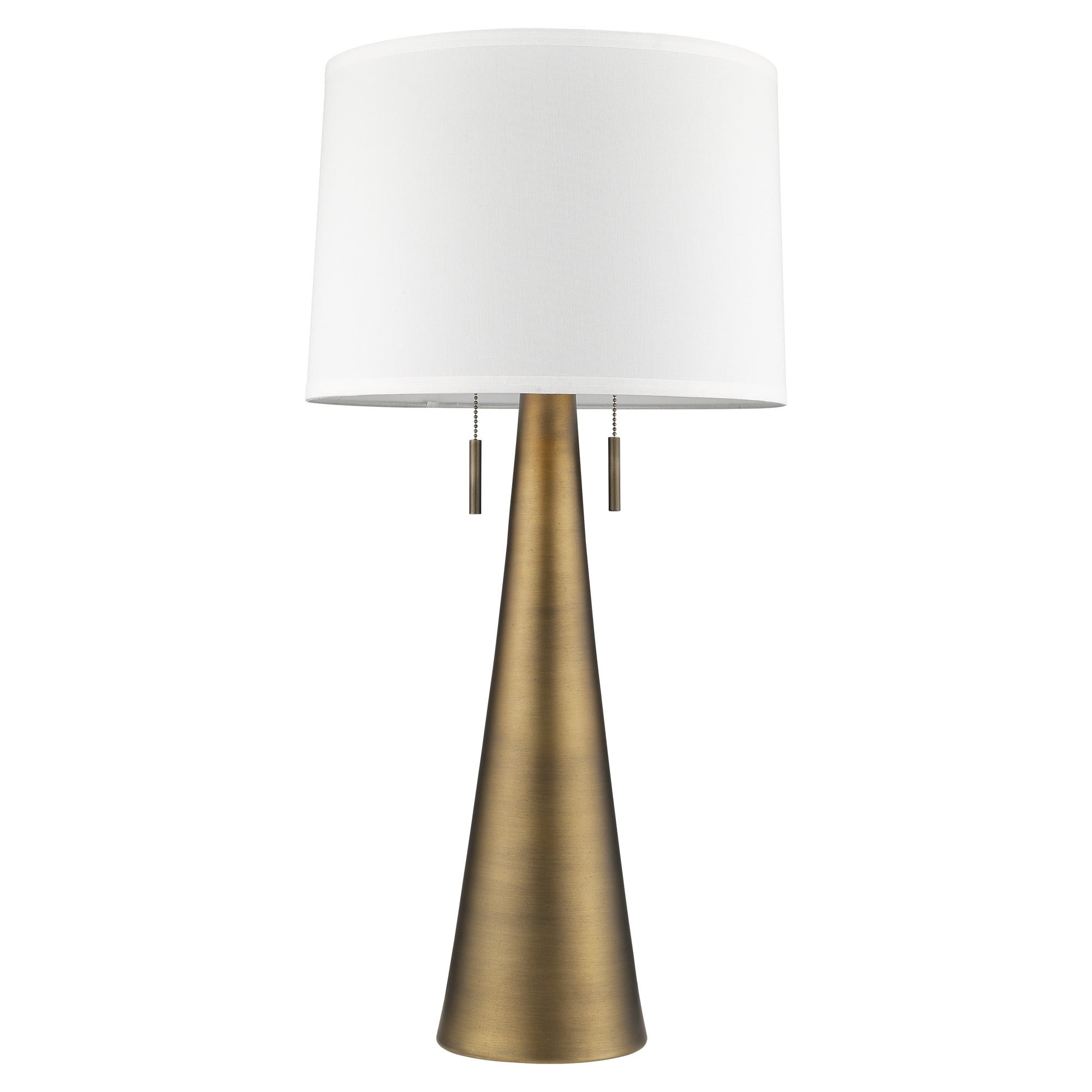 Muse 2-Light Hand Painted Antique Gold Table Lamp With Off White ...