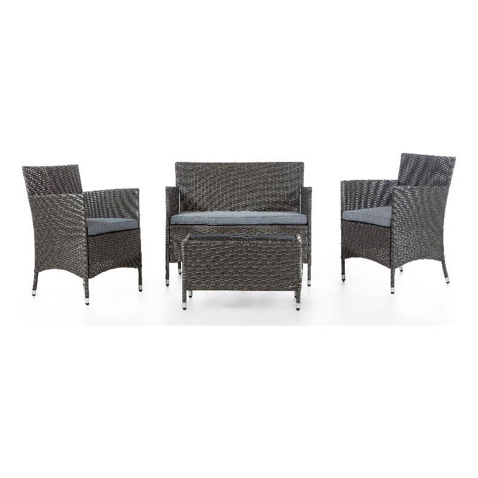 Muse & Lounge Co. Fields 4-Piece Outdoor Patio Set in Gray PE Wicker ...