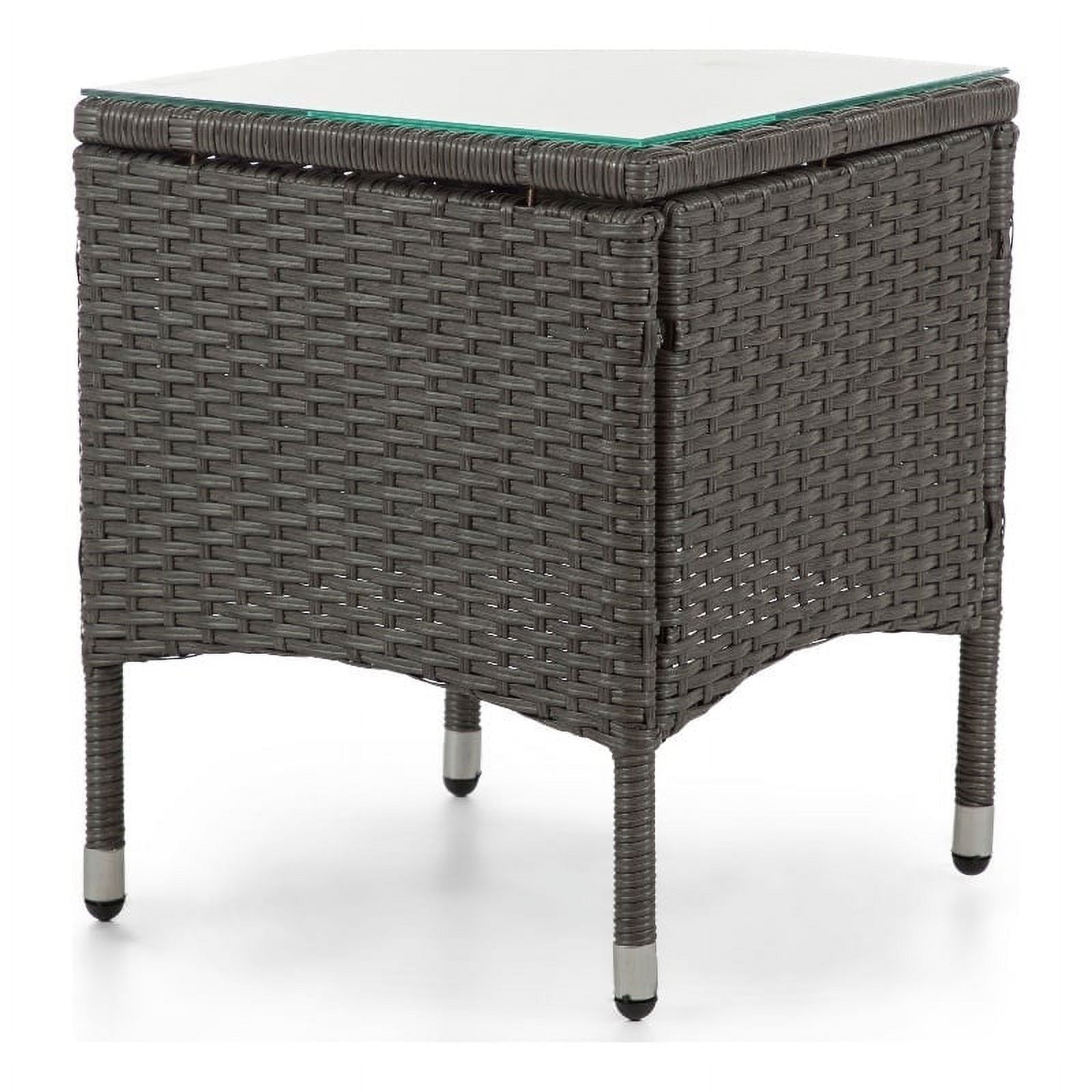 Muse & Lounge Co. Fields Outdoor Patio End Table in Gray PE Wicker ...