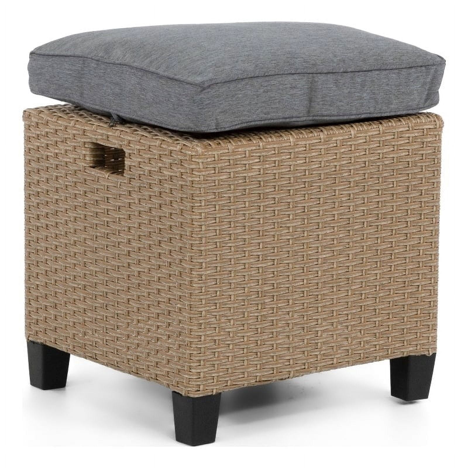 Muse & Lounge Co. Fields Outdoor Patio Ottoman in Natural PE Wicker ...