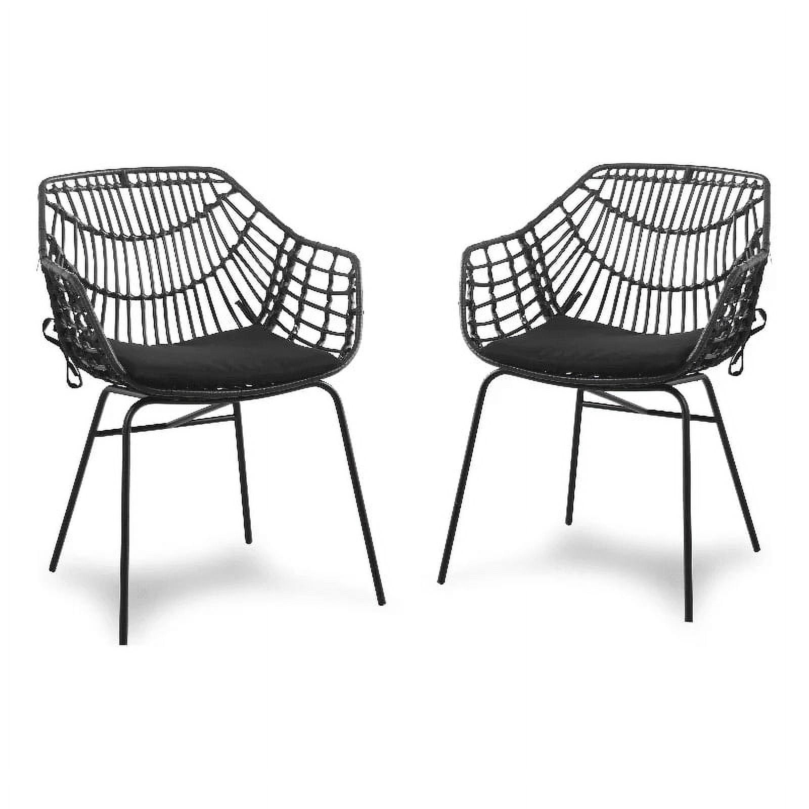 Muse & Lounge Co. Kursi Set of 2 Outdoor PE Wicker / Rattan Black Patio ...