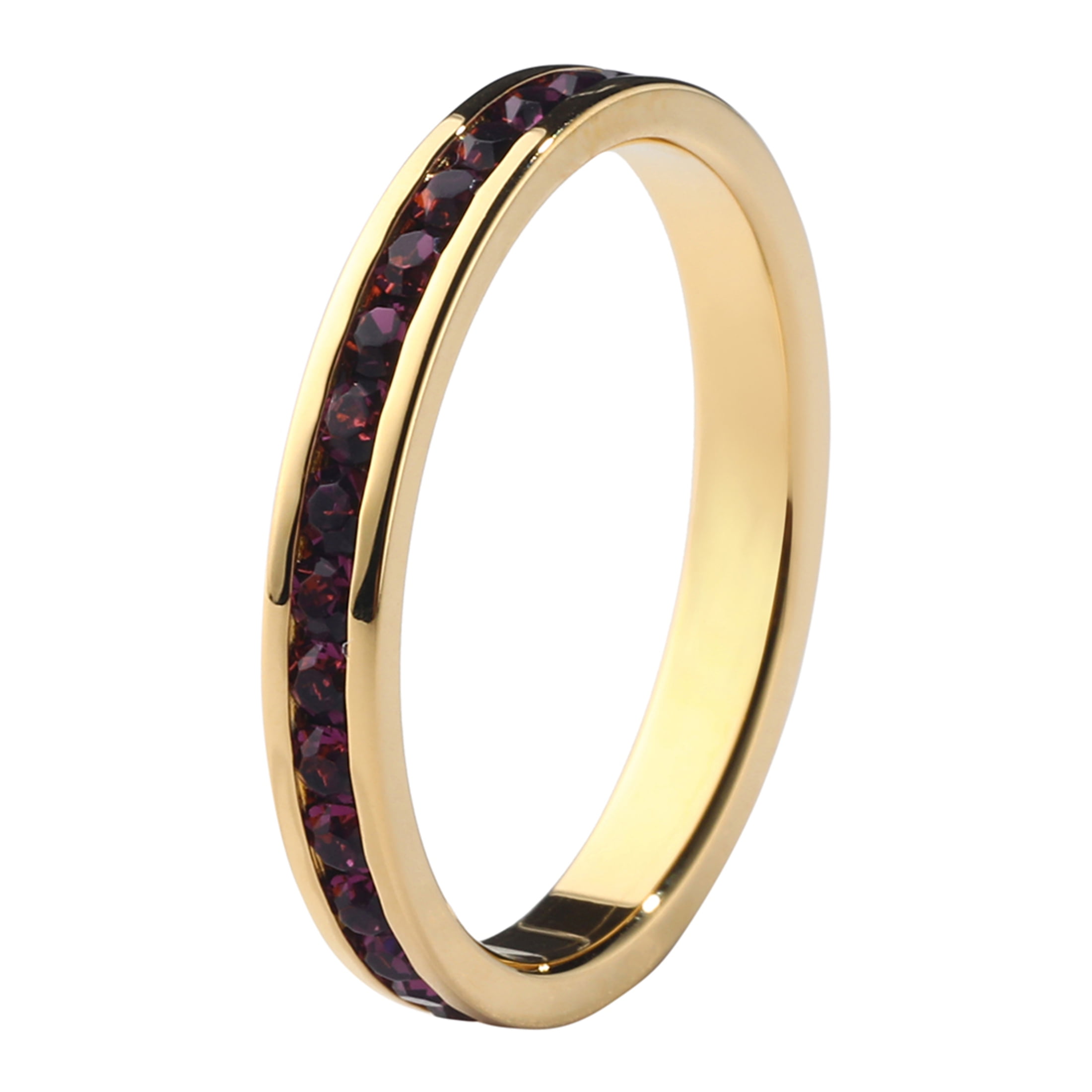 Muses Art Design Birthstone Eternity Band Ring 18K Gold (Channel Set ...