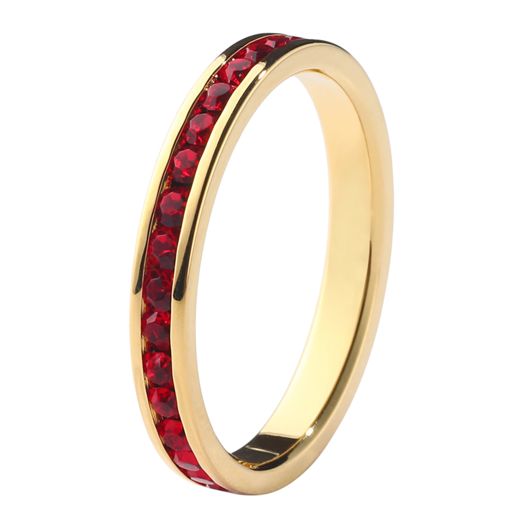 Muses Art Design Birthstone Eternity Band Ring 18K Gold (Channel Set ...