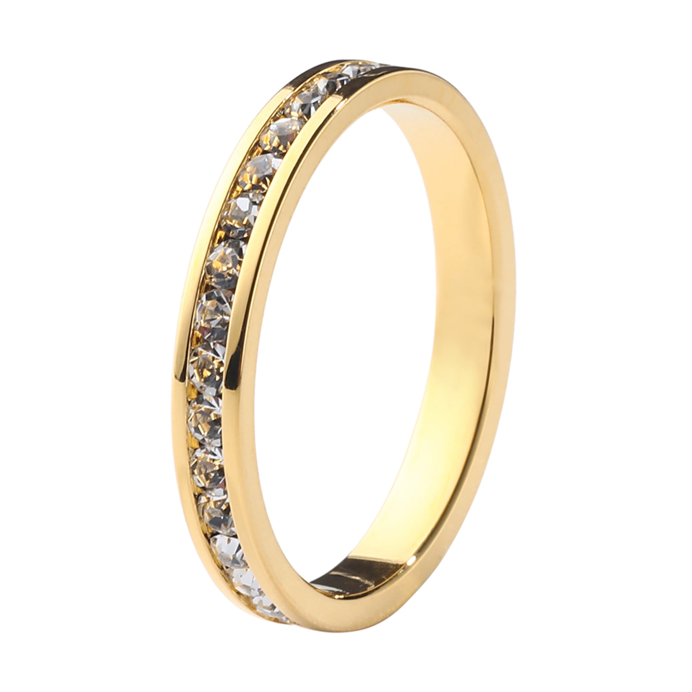 Muses Art Design Birthstone Eternity Band Ring 18K Gold (Channel Set ...