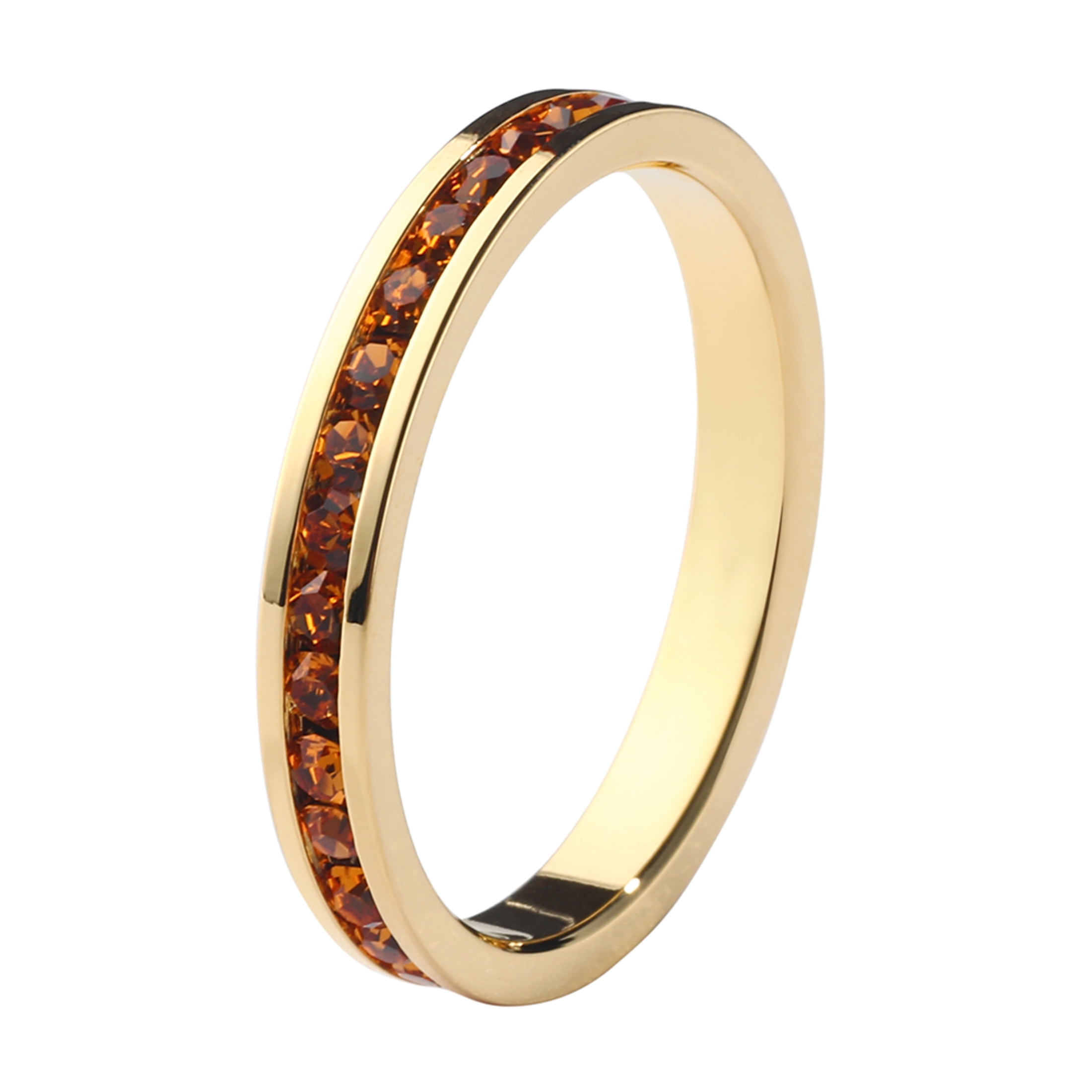 Muses Art Design Birthstone Eternity Band Ring 18K Gold (Channel Set ...