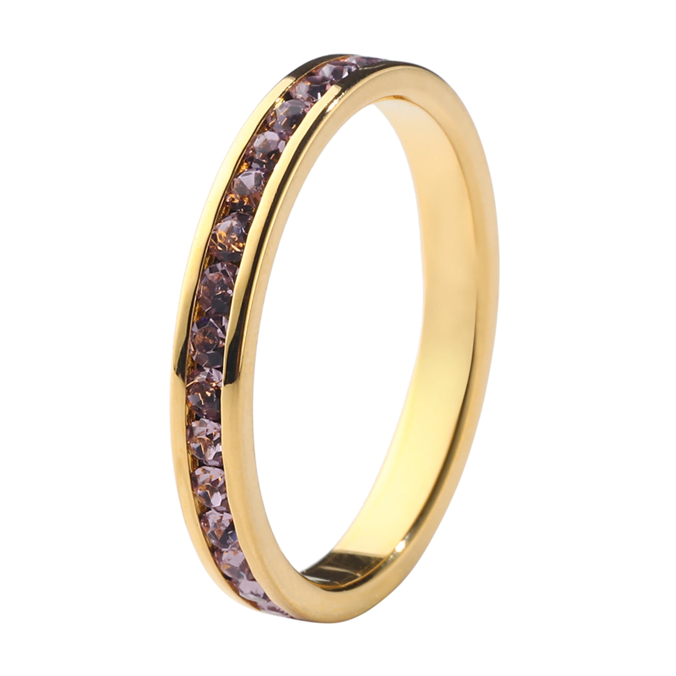 Muses Art Design Birthstone Eternity Band Ring 18K Gold (Channel Set ...