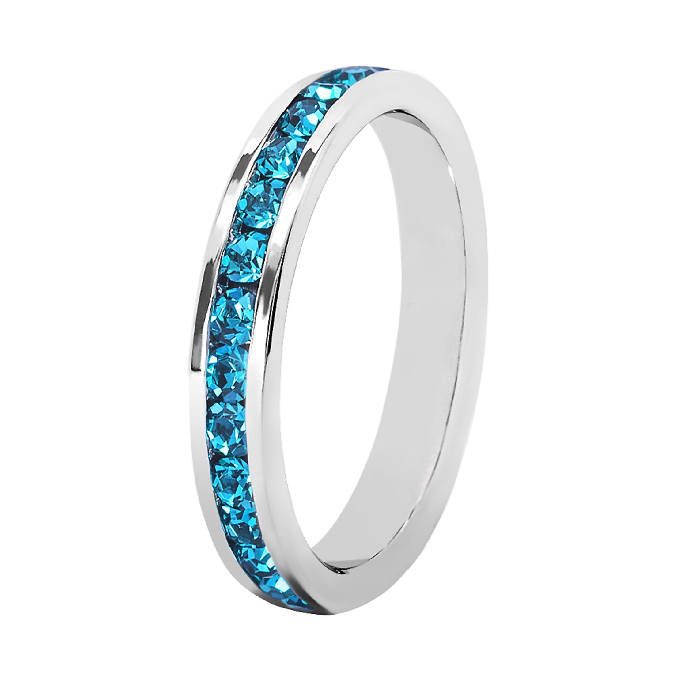 Muses Art Design Birthstone Eternity Band Ring (Channel Set/Full Round ...
