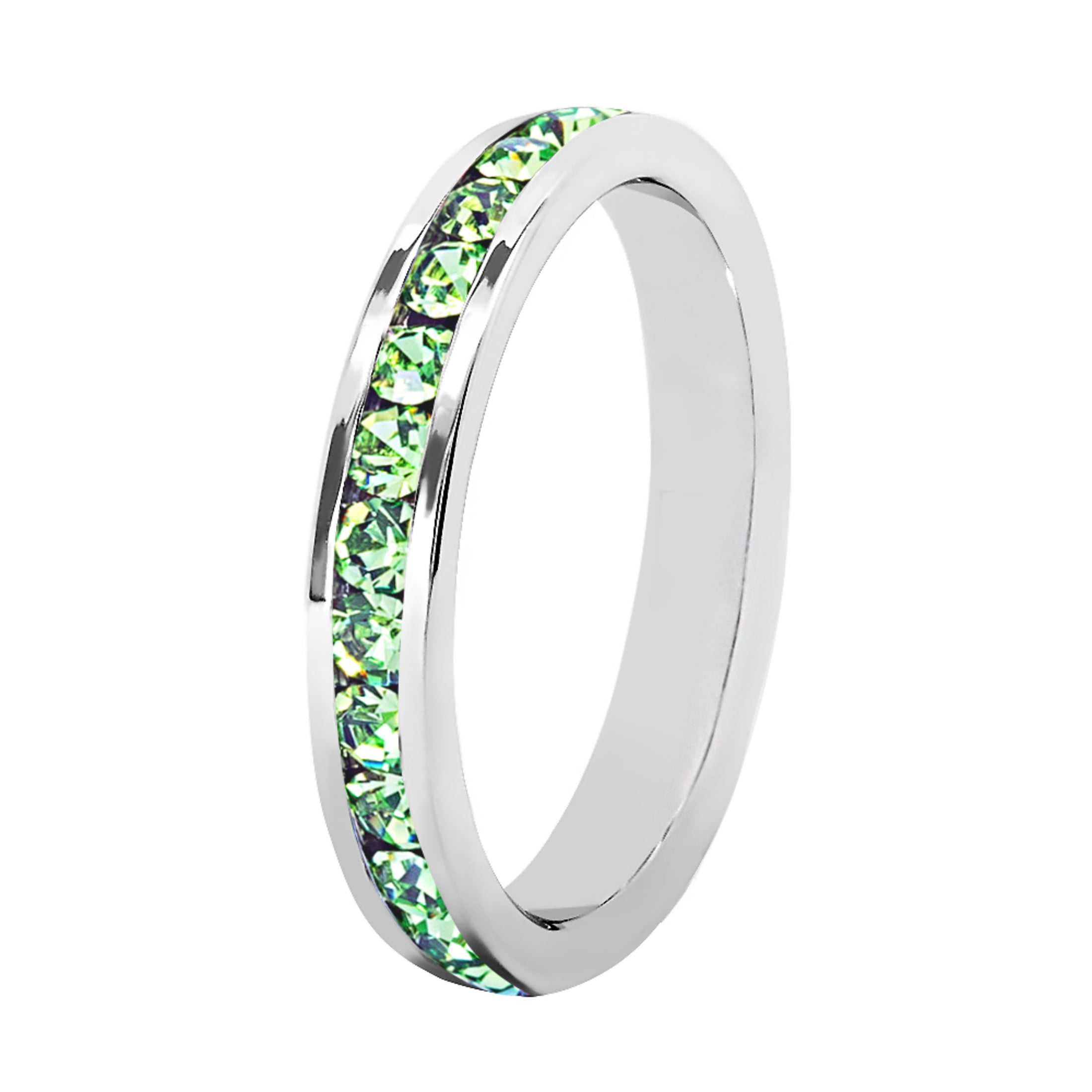 Muses Art Design Birthstone Eternity Band Ring (Channel Set/Full Round ...
