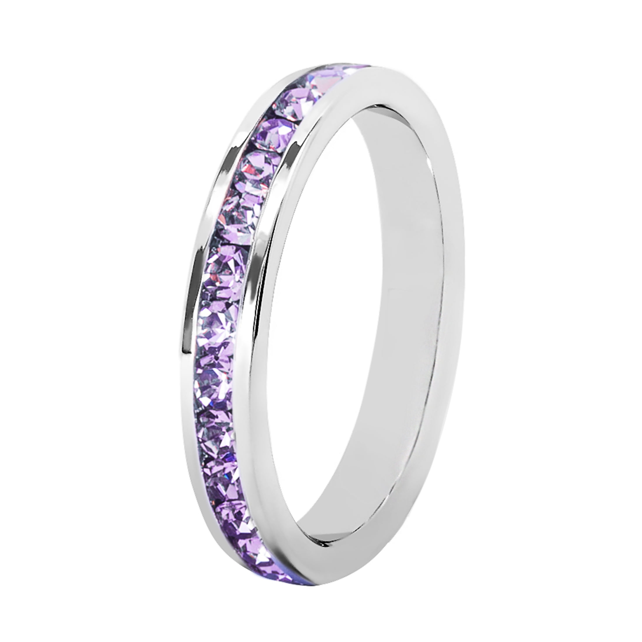 Muses Art Design Birthstone Eternity Band Ring (Channel Set/Full Round ...