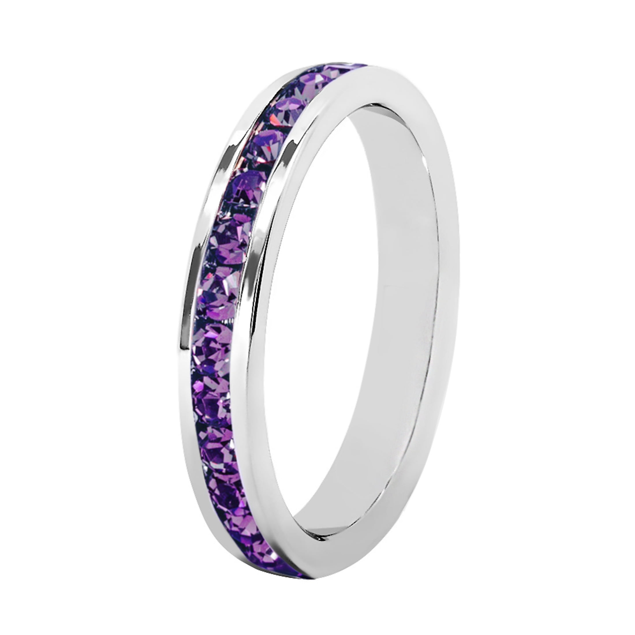 Muses Art Design Birthstone Eternity Band Ring (Channel Set/Full Round ...
