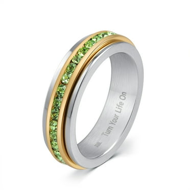 Muses Art Birthstone Eternity Band Ring, Stackable & Full Round Fashion ...