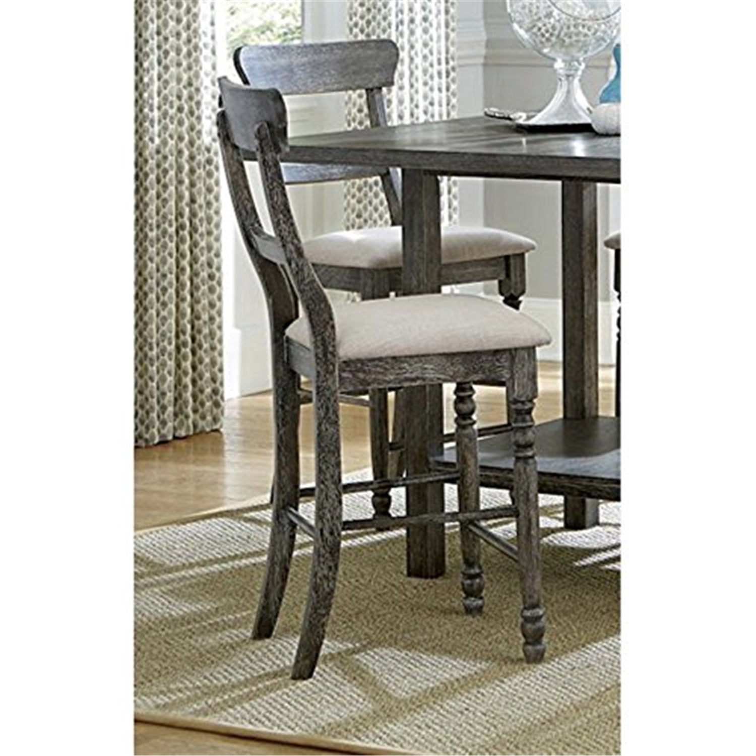 Muses Ladder Back Counter Height Dining Chair - Set of 2 - Walmart.com