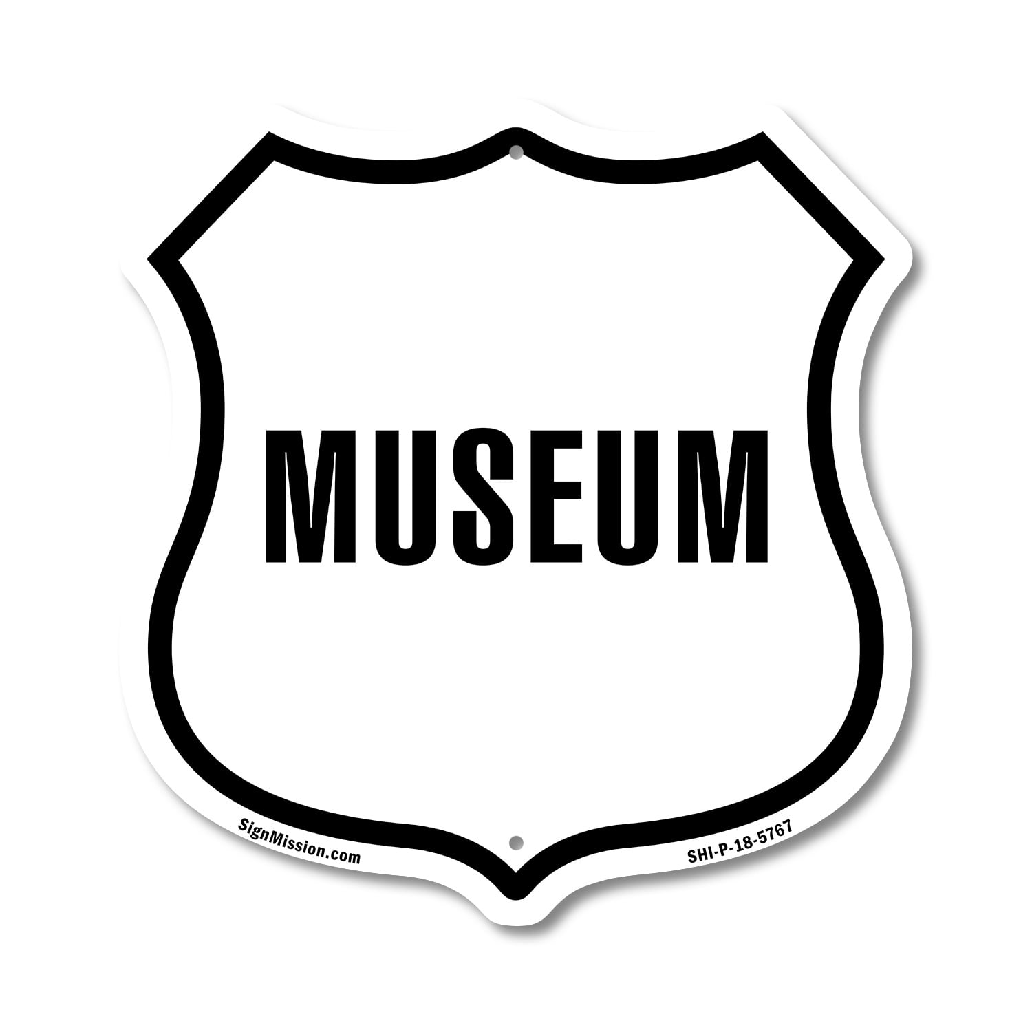Museum (2 Pack) 12 inch X 12 inch Shield Shaped Commercial Grade ...
