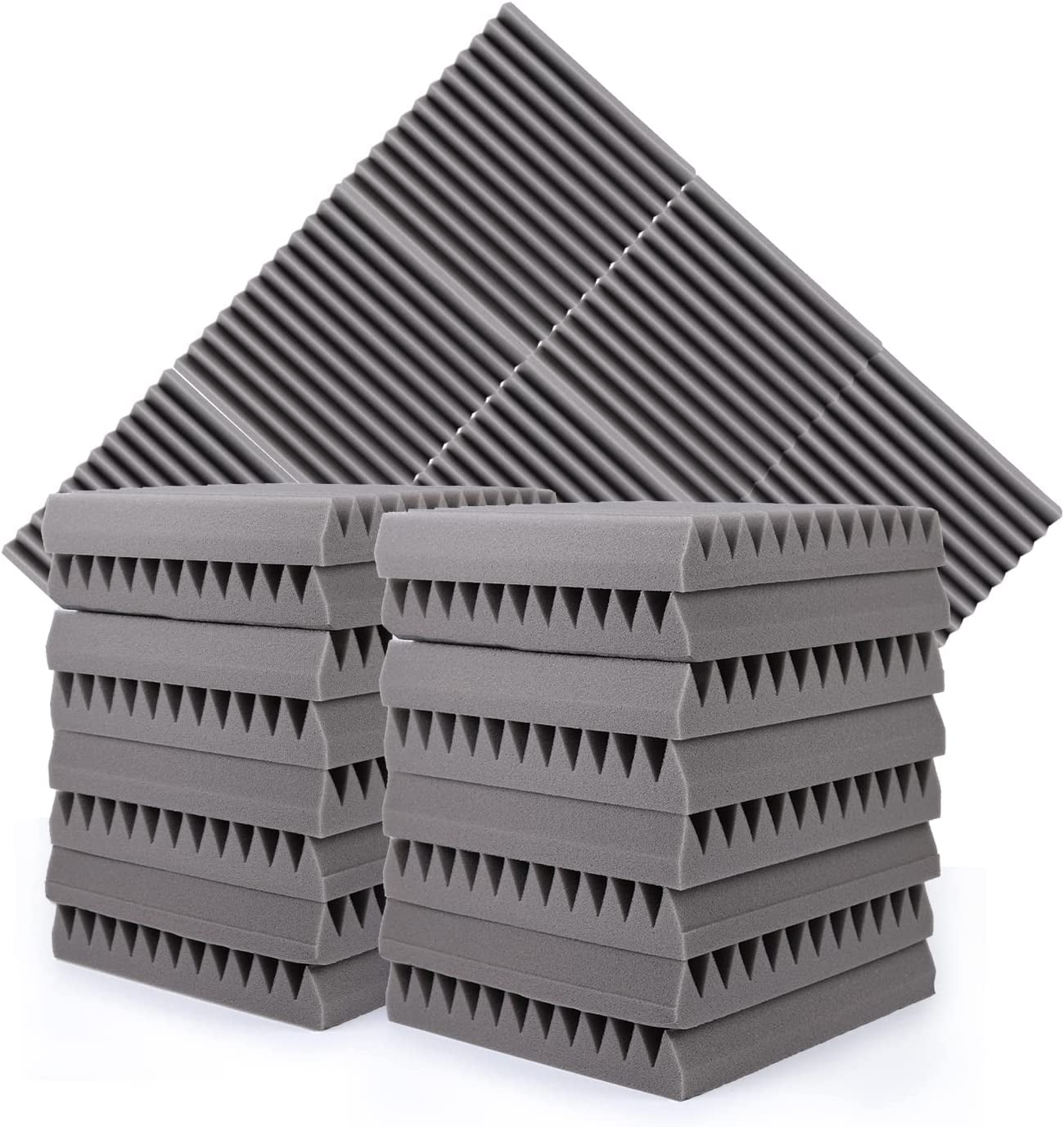 Musfunny Soundproof Acoustic Foam Panels, Sound Dampening, Gray, 2" x ...