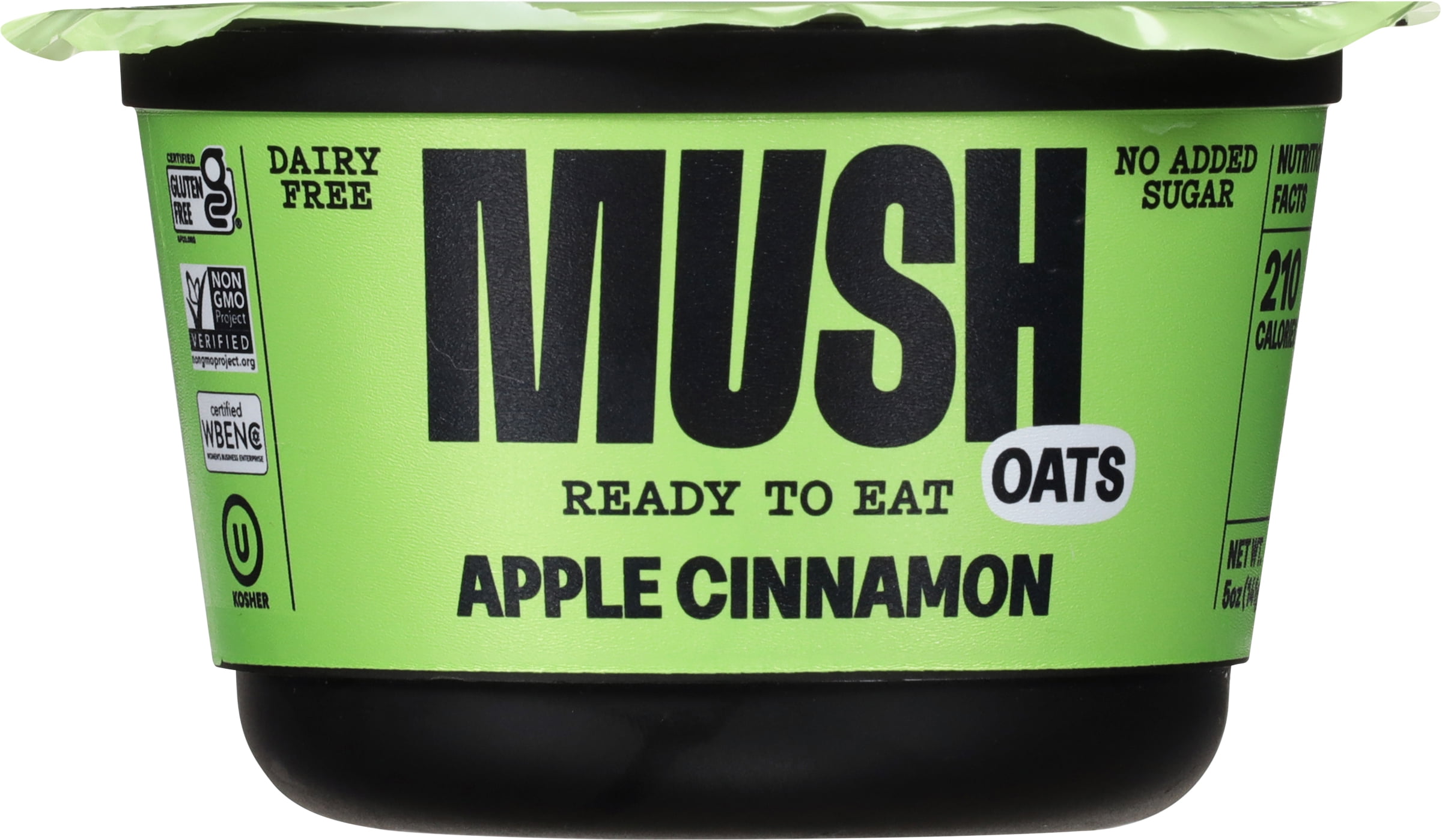 Mush Overnight Oats Apple Cinnamon, Instant, 6g Protein, 200 Cal, 5oz ...