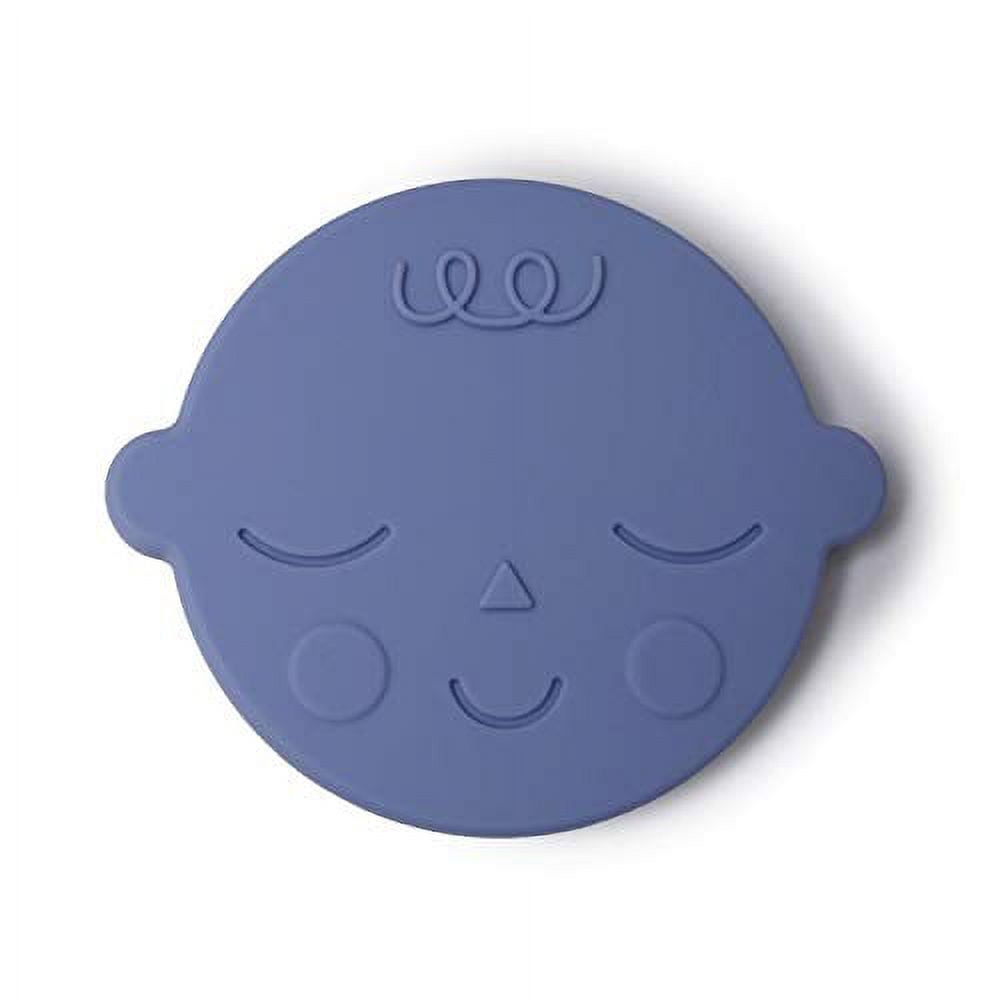 Mushie Soft Silicone Face Teether (Blueberry) - Gentle Relief for Baby ...