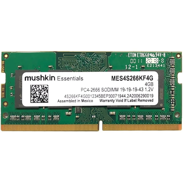 Mushkin 4GB (1X4) Essentials DDR4 SODIMM 260-Pin PC4-2666 Laptop Memory ...