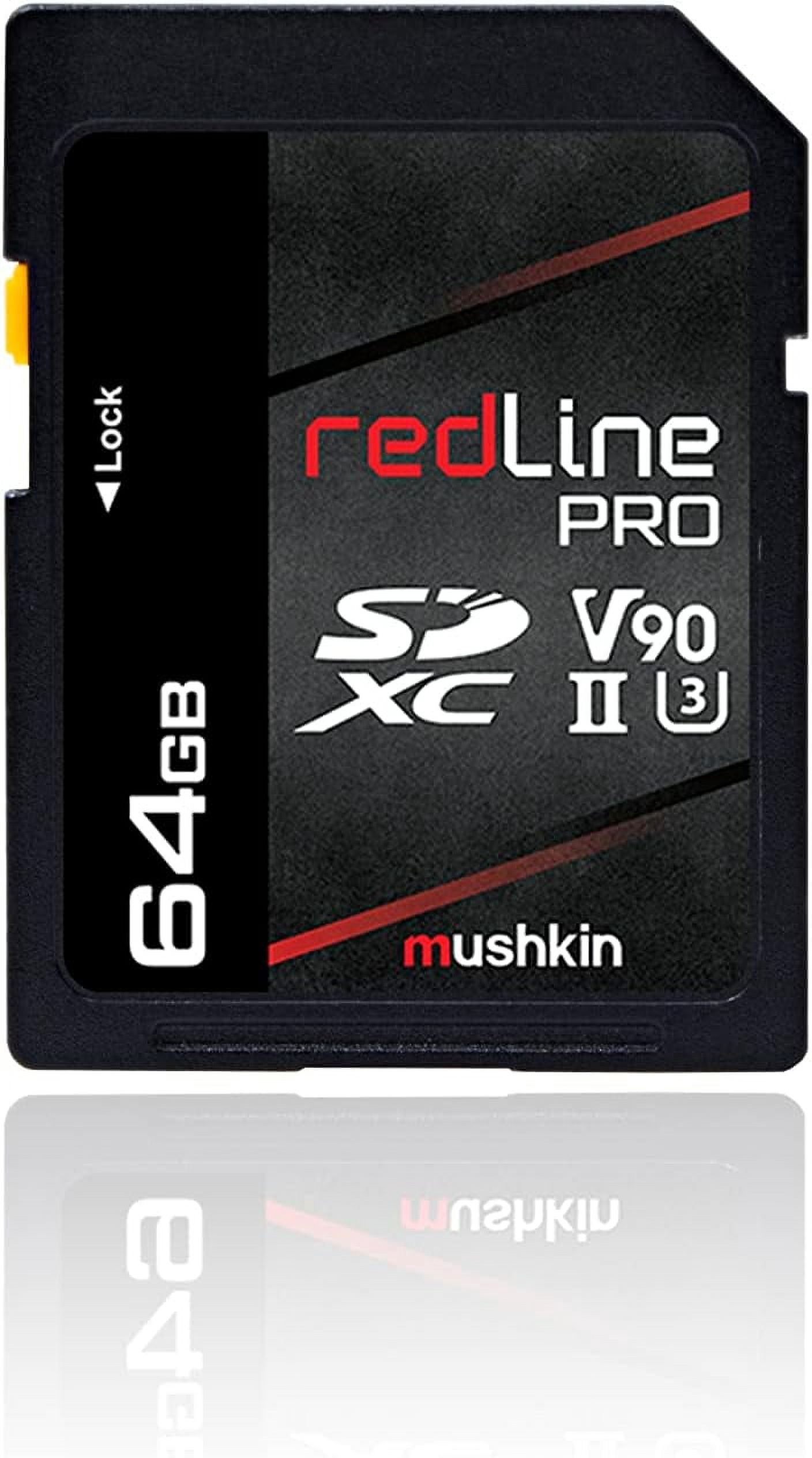 Mushkin Redline Pro Media UHS-II v90 SD Card (64GB) MKNV90RL64GB ...