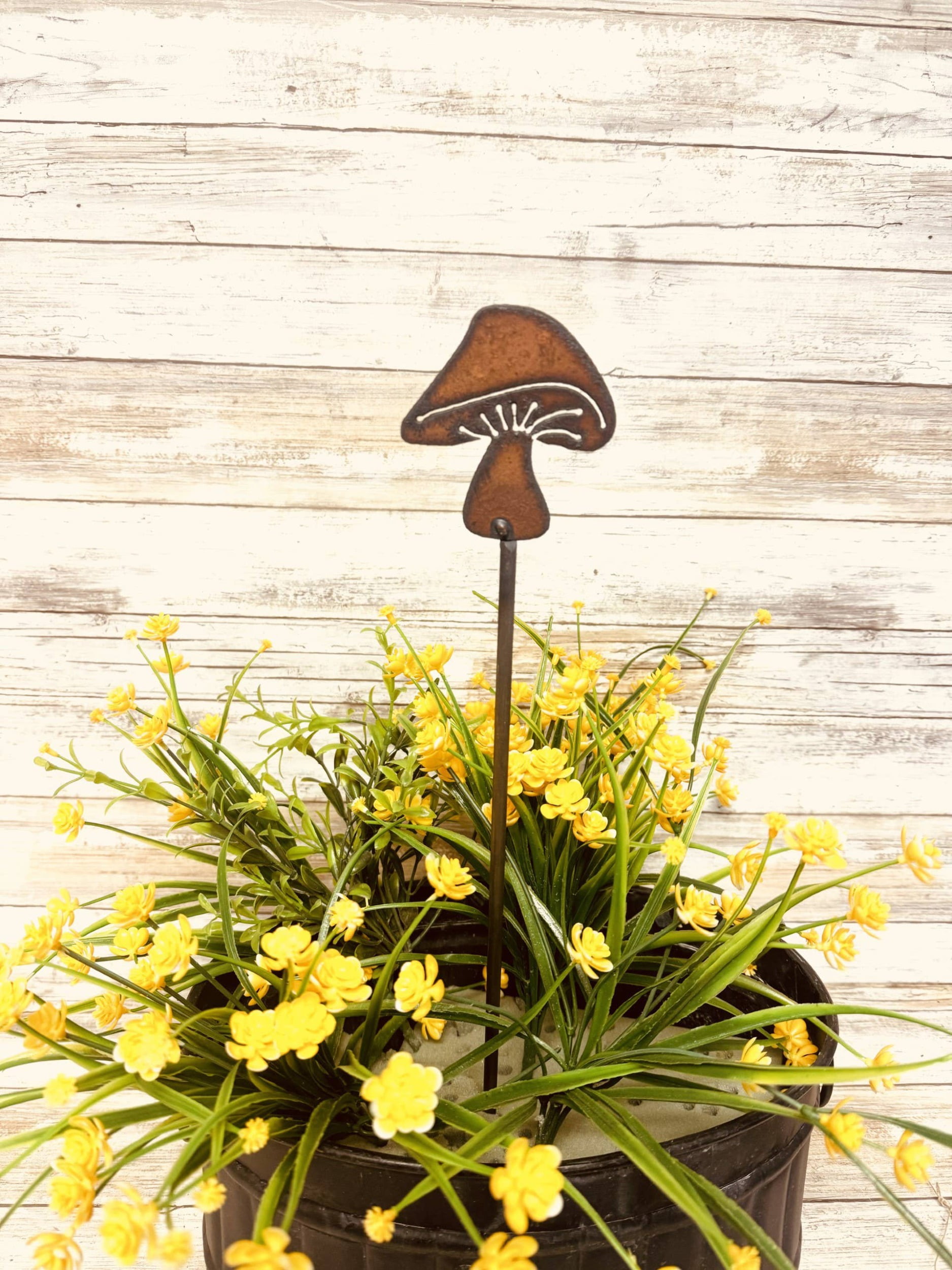 Mushroom #1 Rustic Metal Whimsical Plant Stake Art - Walmart.com