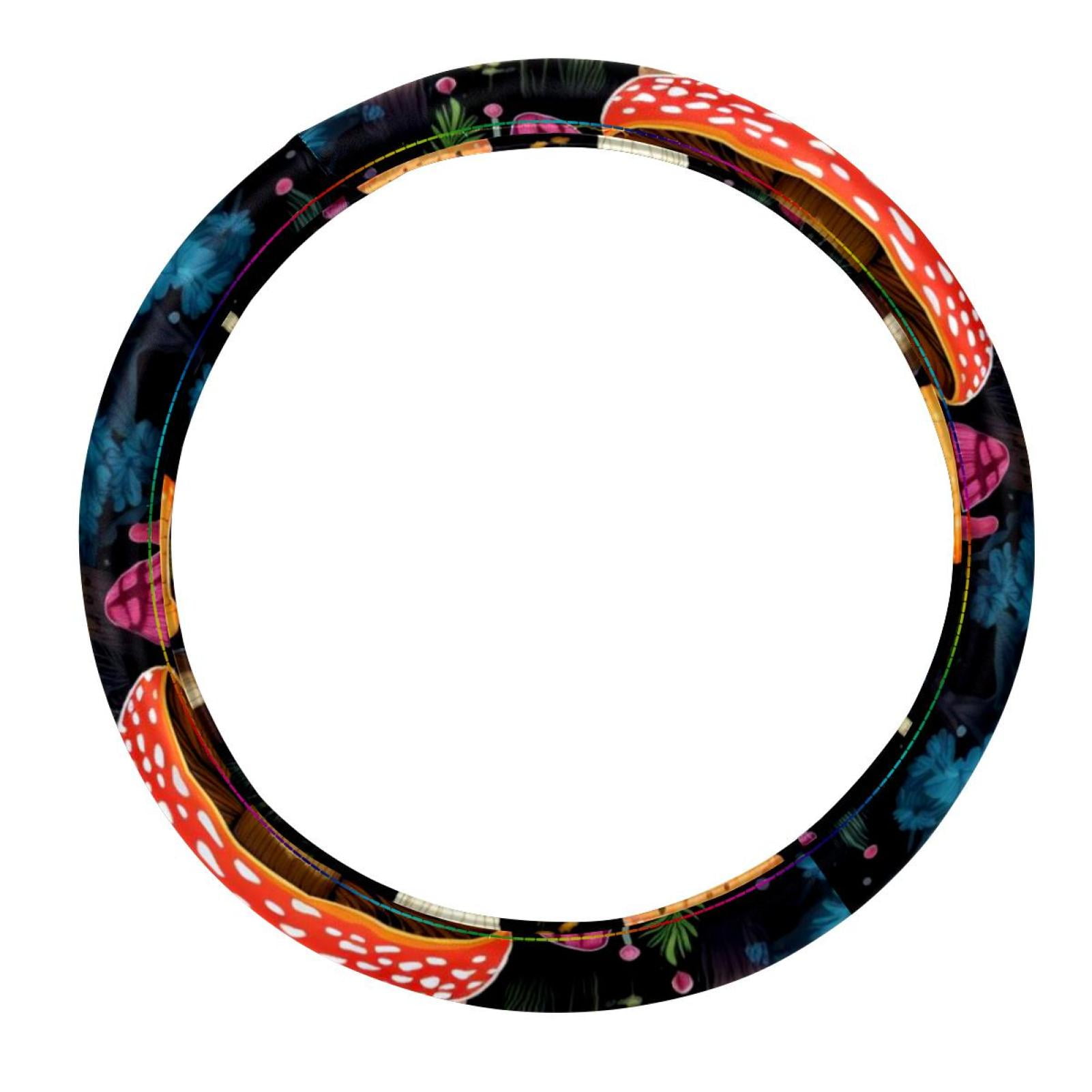 Mushroom 14.5 Inch Printing PVC Leather Steering Wheel Covers Car Wheel ...