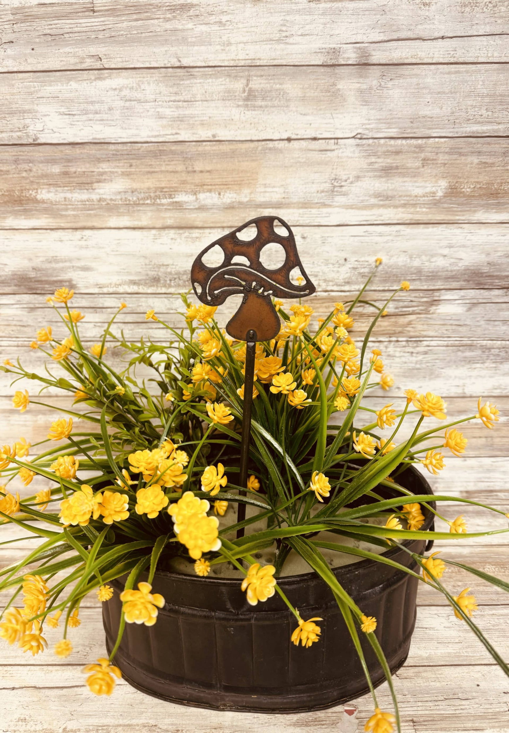 Mushroom #2 Garden Plant Stake Rusted Metal Whimsical Stake - Walmart.com