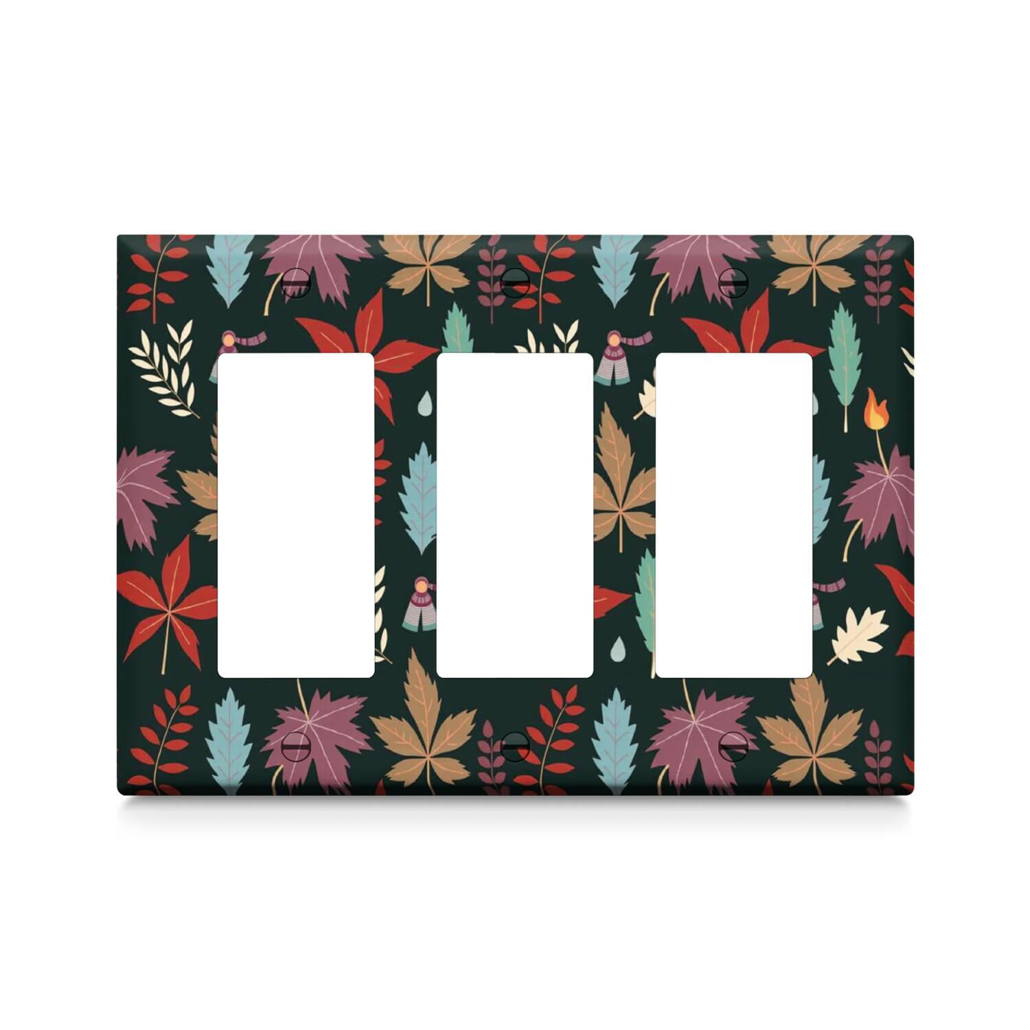 Mushroom 3 Gang Light Switch Cover Cute Retro Rustic Decorative One 3 ...