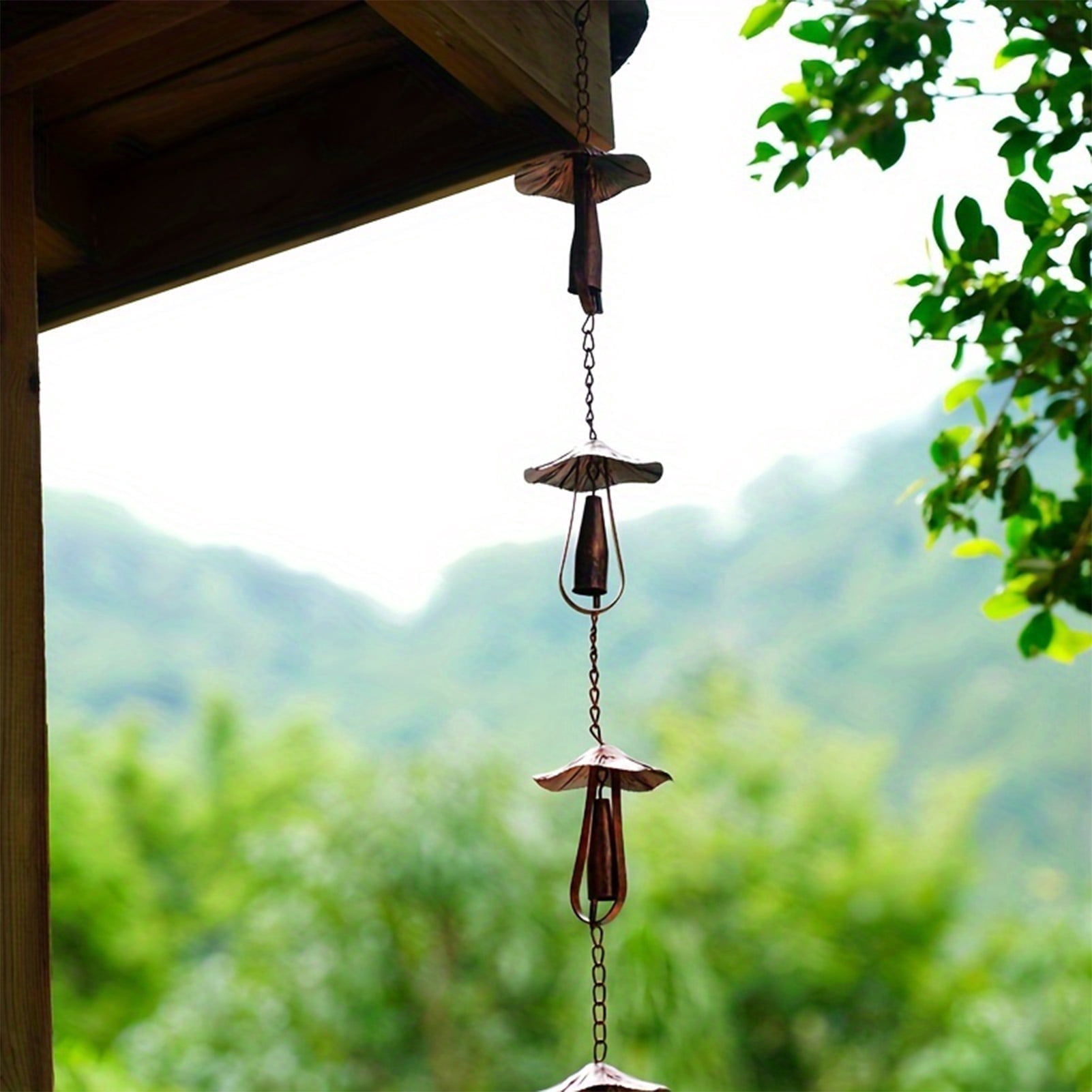Mushroom Bell Rain Chain, Decorative Rainwater Downspout for House Roof ...