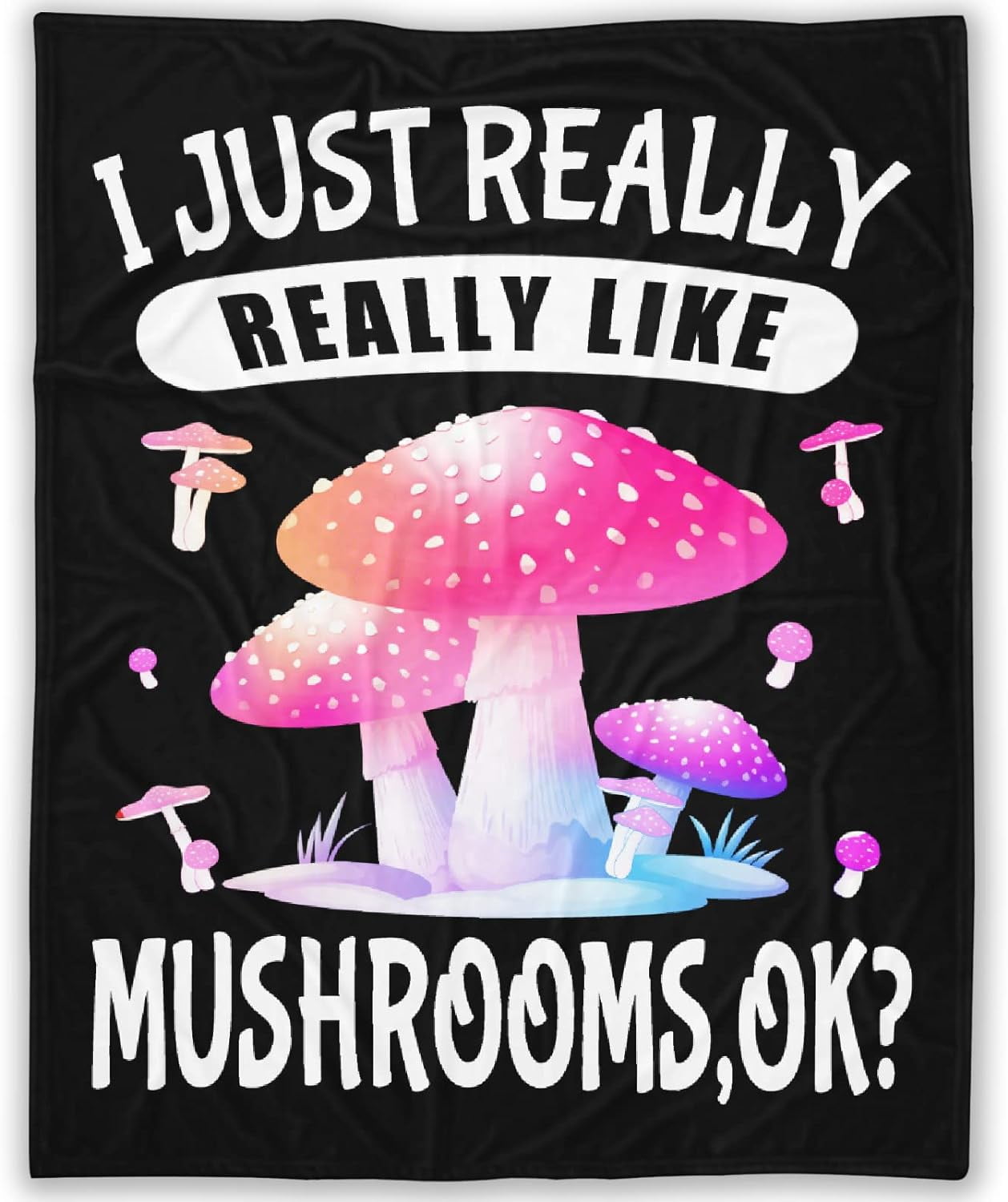 Mushroom Blanket Gift for Girls Boys-40x50 Inches Soft Flannel Blanket ...