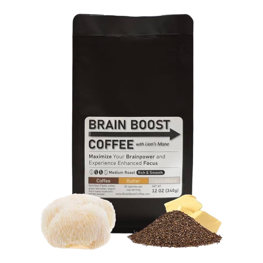 Mushroom Brain Boost Coffee with Lion's Mane, Butter, Energy Coffee ...