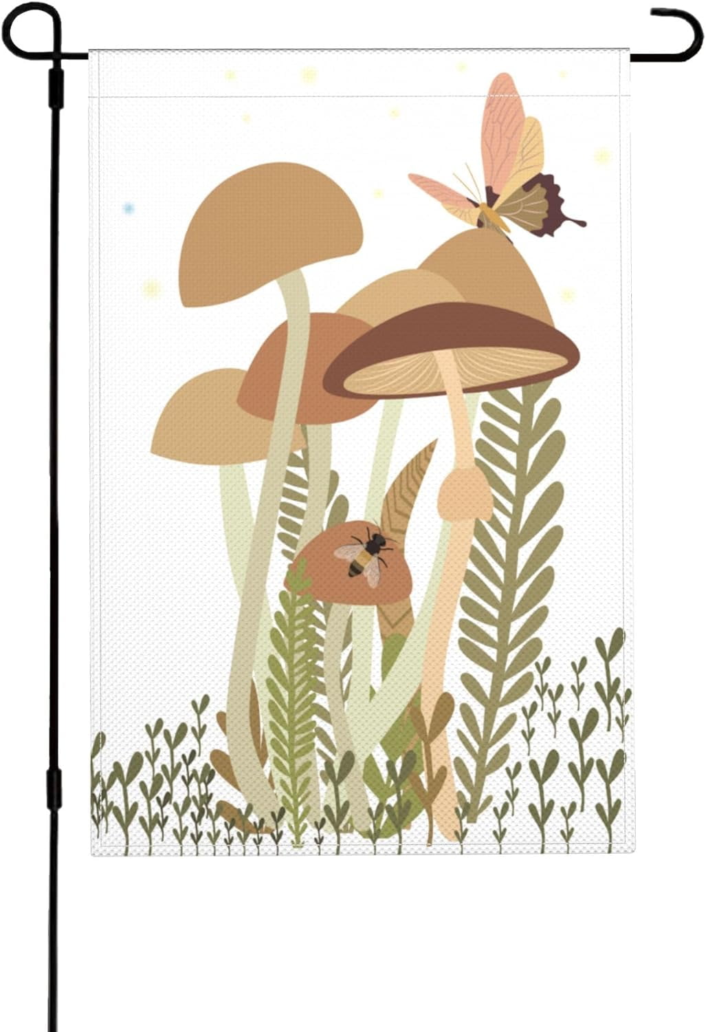 Mushroom Butterfly Bee Garden Flag Double Sided Welcome House Flag ...