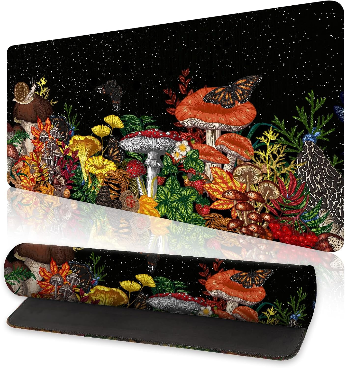 Mushroom Butterfly Desk Mat Non Slip Gaming Mouse Pad Soft Pad Desktop ...