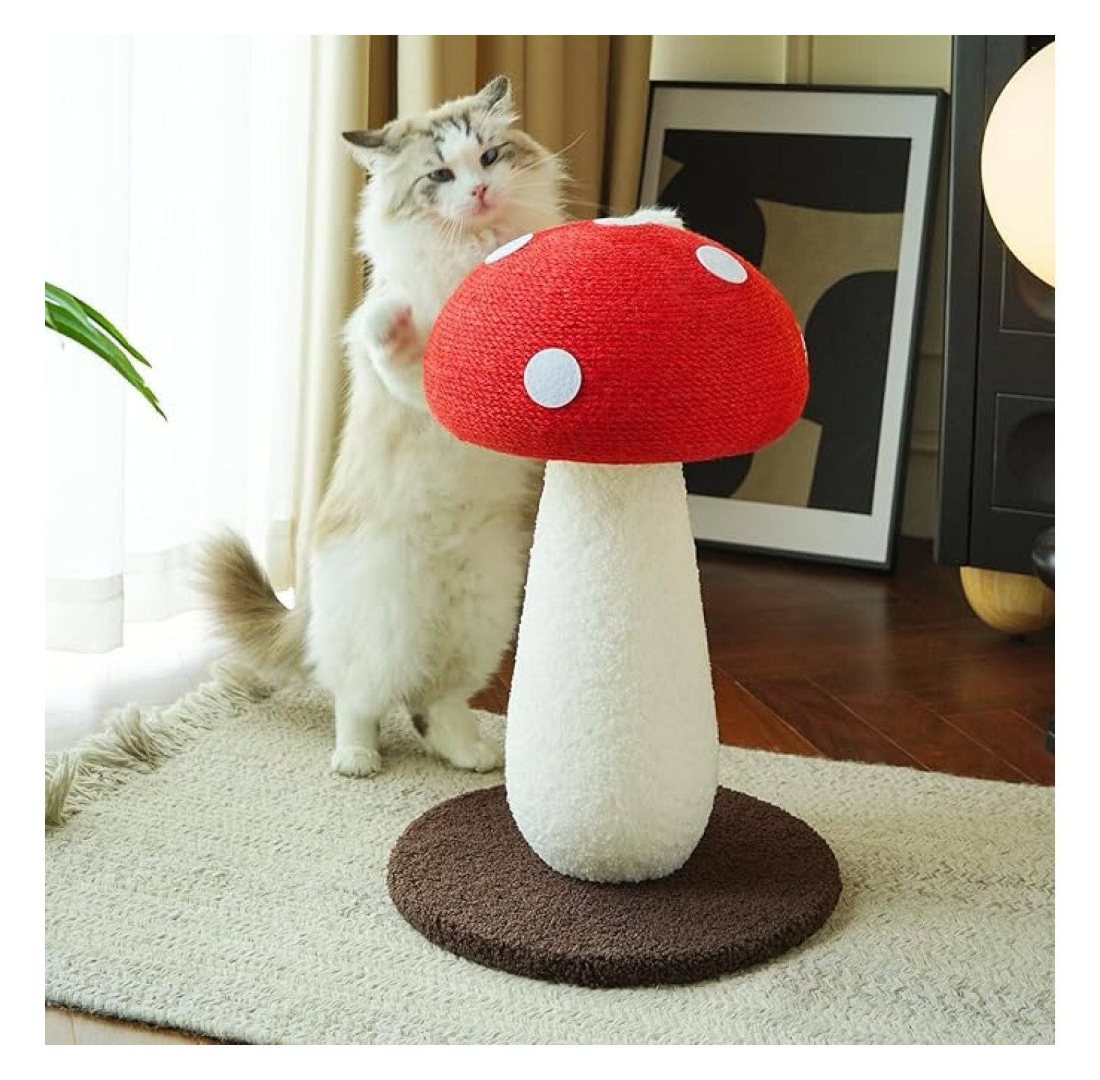 Mushroom Cat Scratcher, Cute Cat Scratching Post, Durable Sisal Rope ...