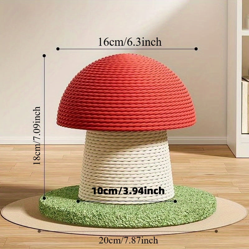 Mushroom Cat Scratching Post - 3-in-1 w/ Sisal Pad & Villa - Space ...