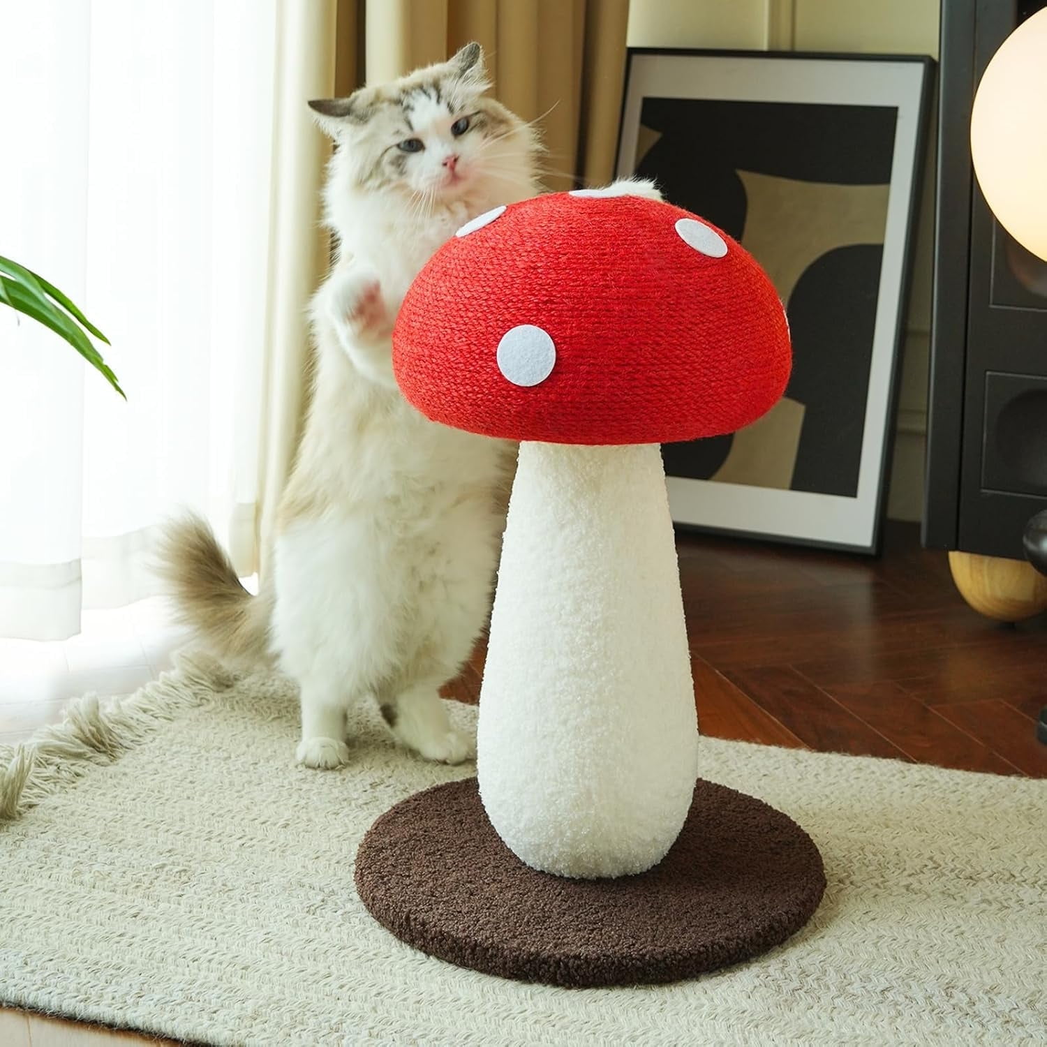 Mushroom Cat Scratcher, Cute Cat Scratching Post, Durable Sisal Rope ...