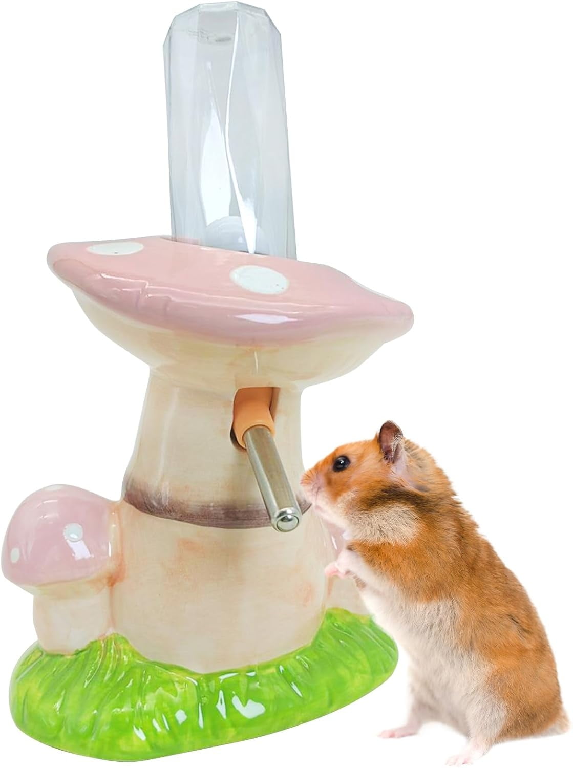 Mushroom Ceramic Hamster Water Bottle 80ML Automatic Gerbil Water ...