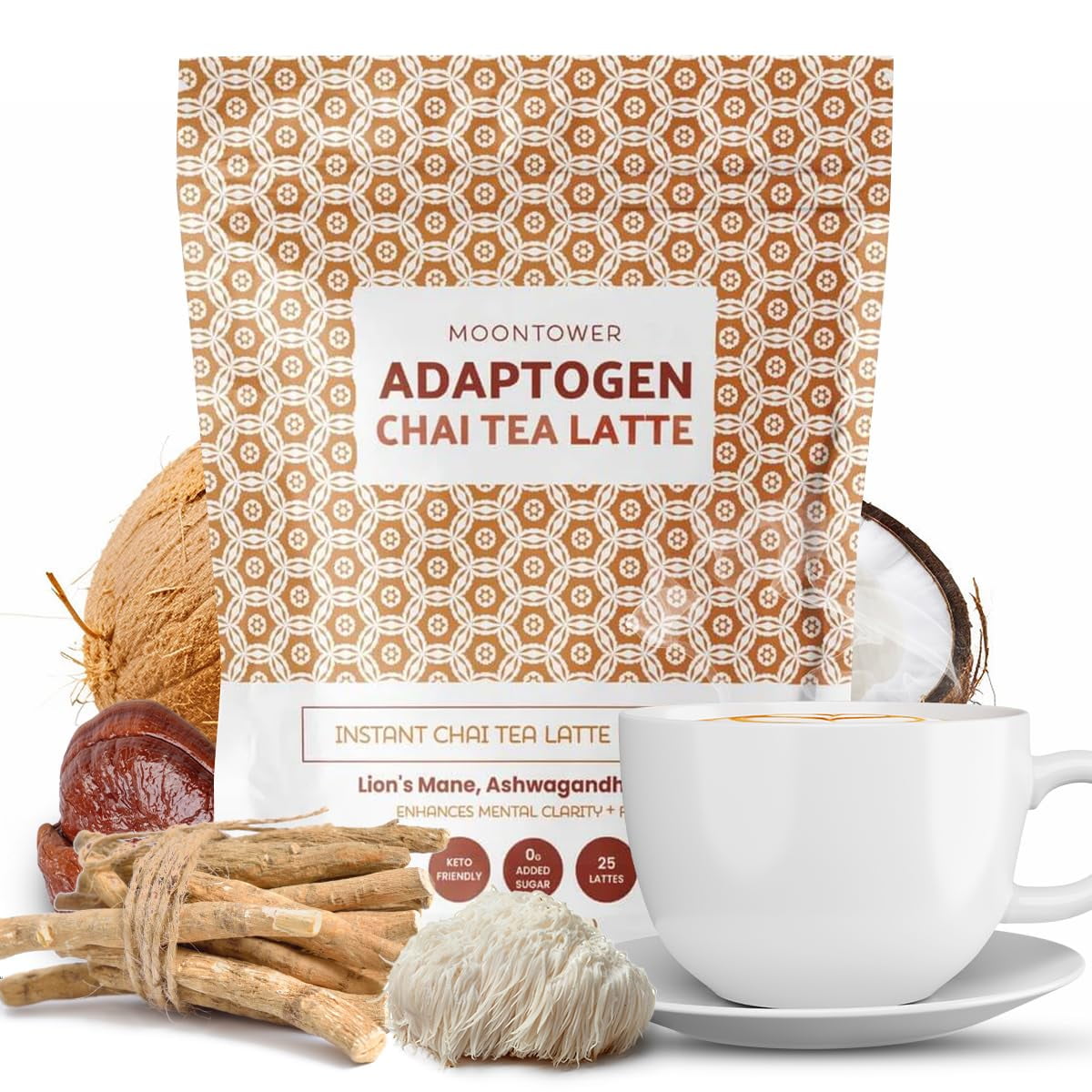 Mushroom Chai Tea Latte Mix - 's Mane Mushroom, Reishi & Ashwagandha ...