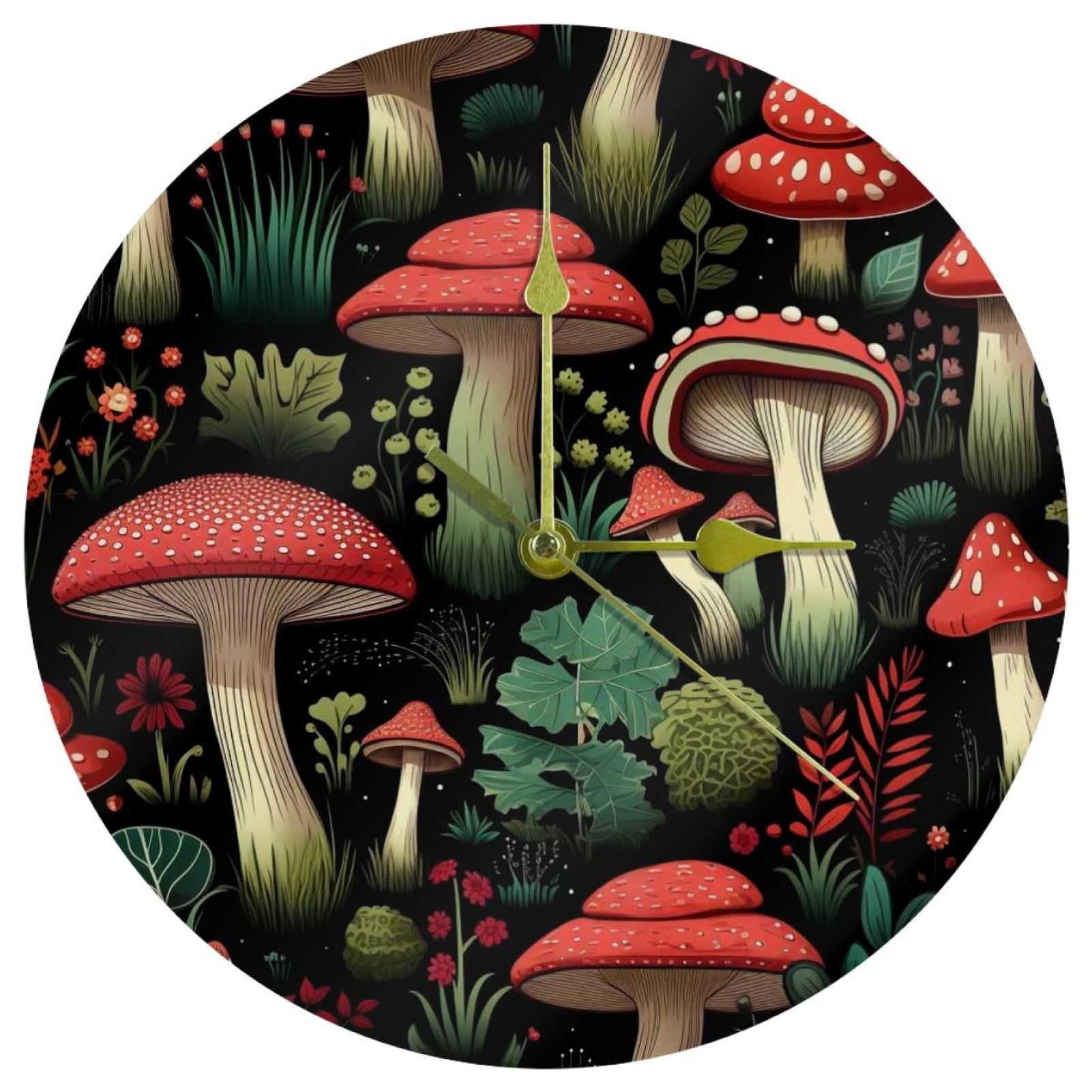 Mushroom Circular Acrylic Wall Clock - Modern Timepiece with ...