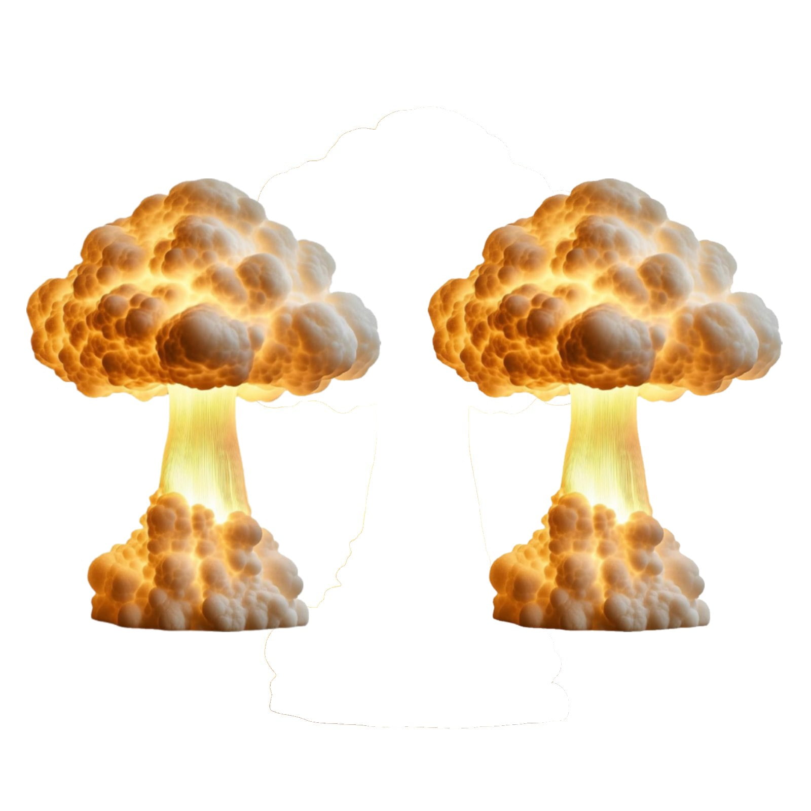 Mushroom Cloud Table Lamp | Atomic Bomb Blast Explosion Night Light, 3D Mushroom Cloud Nuclear ...