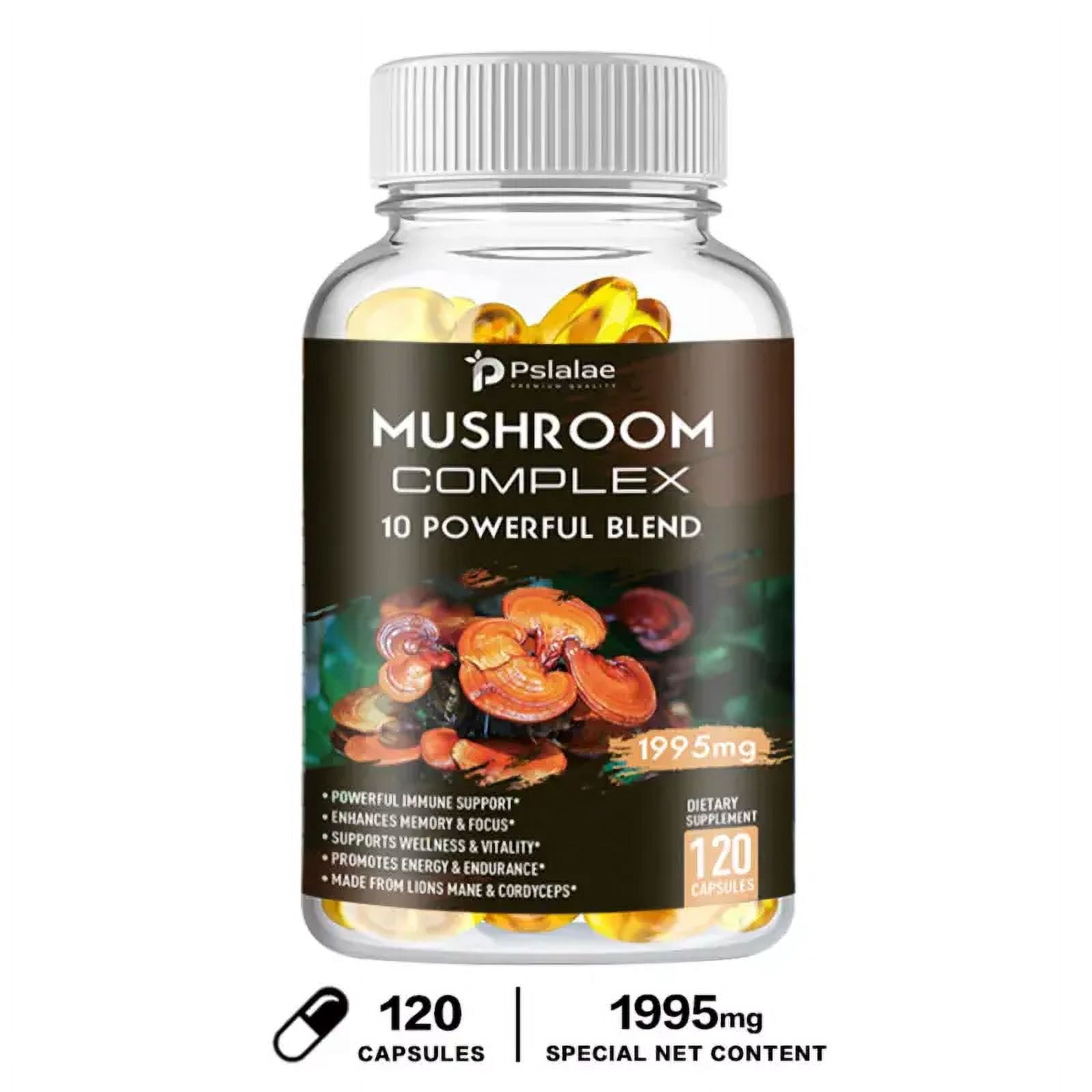Mushroom Complex 1995mg - Brain Booster, Memory, Immunity - Lions Mane ...