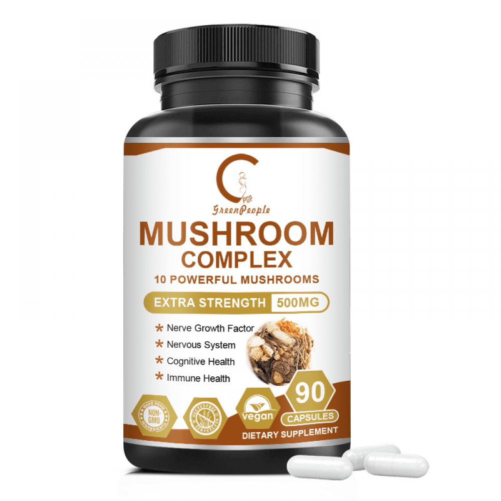 Mushroom Complex Capsules - 10X Lions Mane Mushroom Supplement Capsules ...