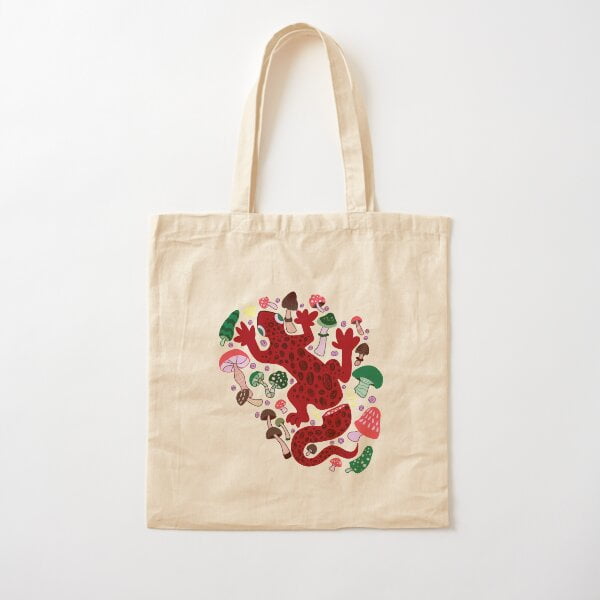 Mushroom, Cottagecore, Meme, Newt, Salamander, Bright Canvas Tote Bag ...